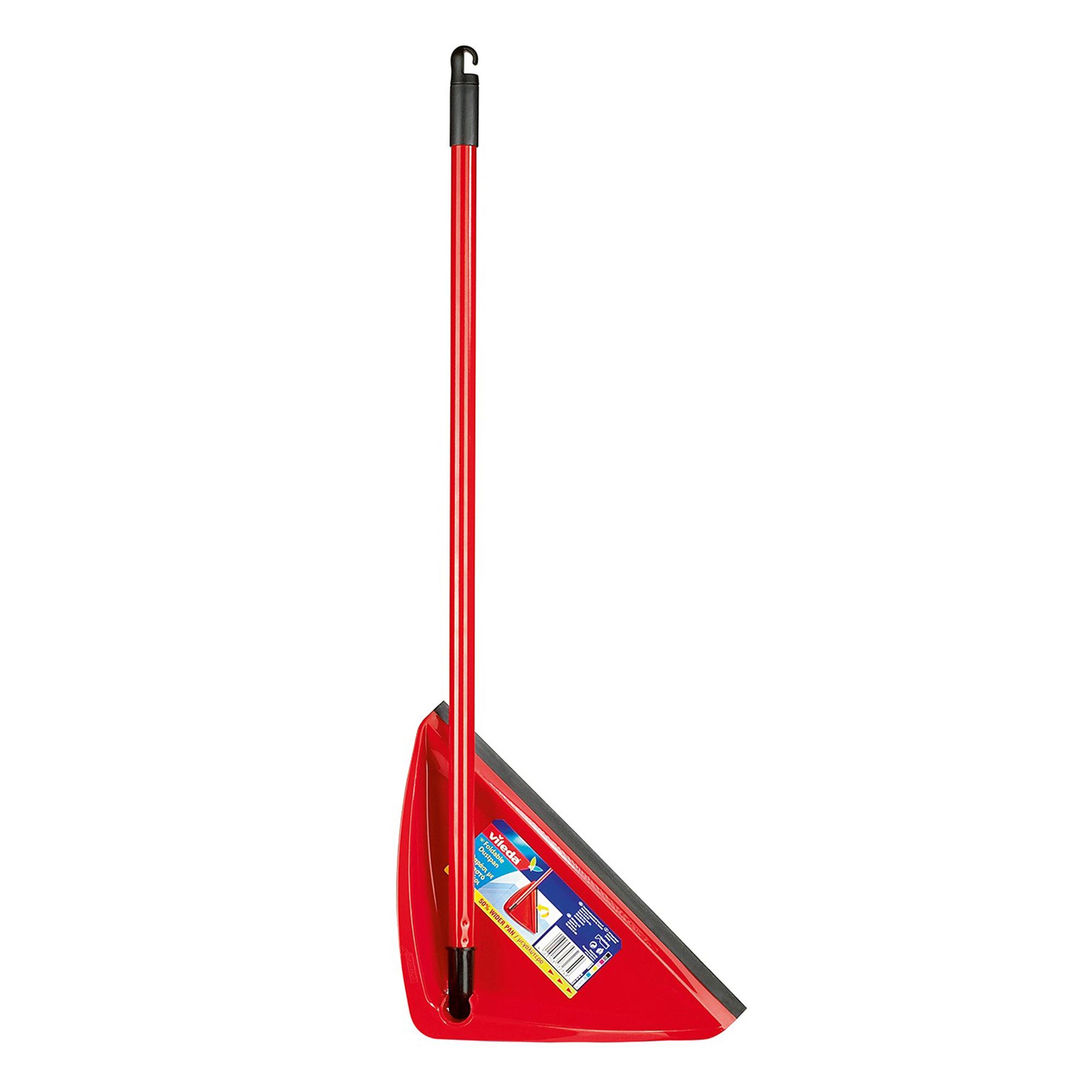 Vileda Flexi Long Handle Red & Black Dustpan set, (W)269mm