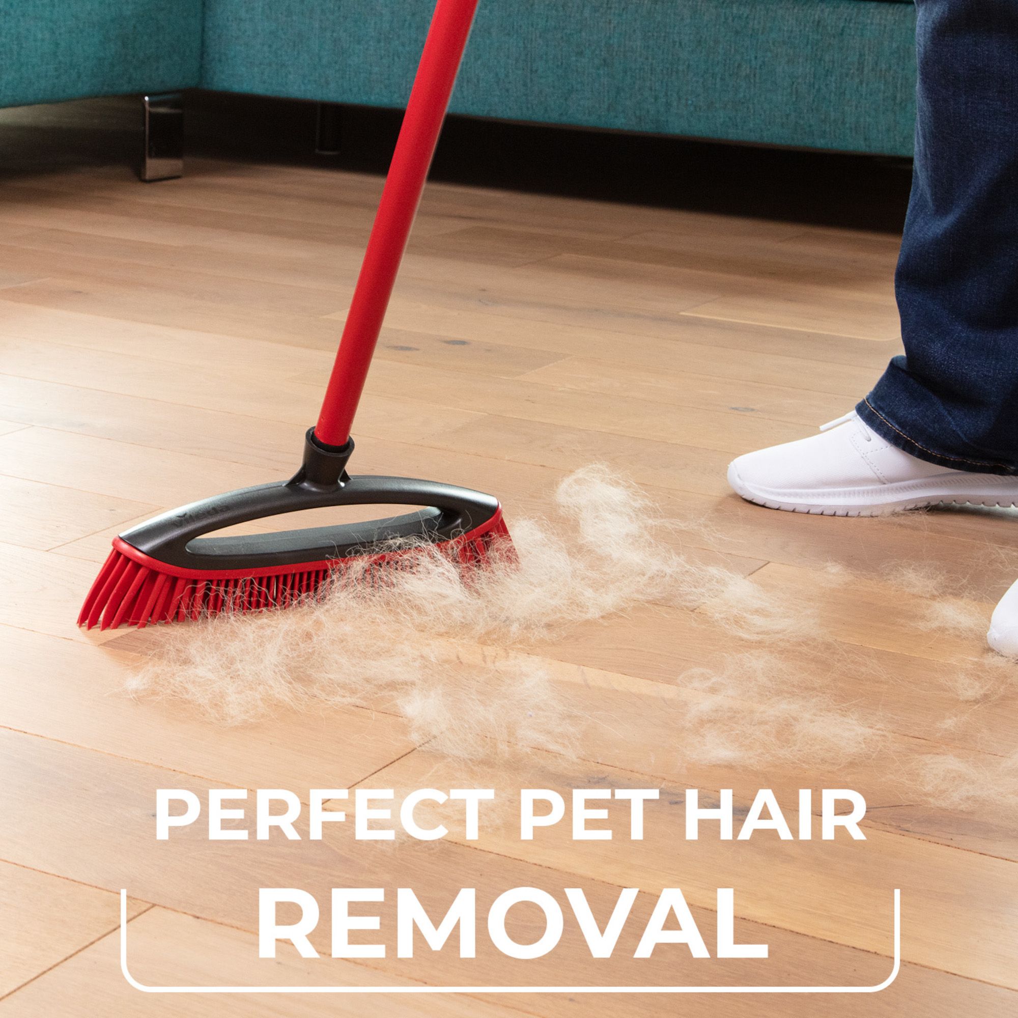 Vileda Pet Pro Straight Soft Rubber Indoor Floor Broom, (W)330mm