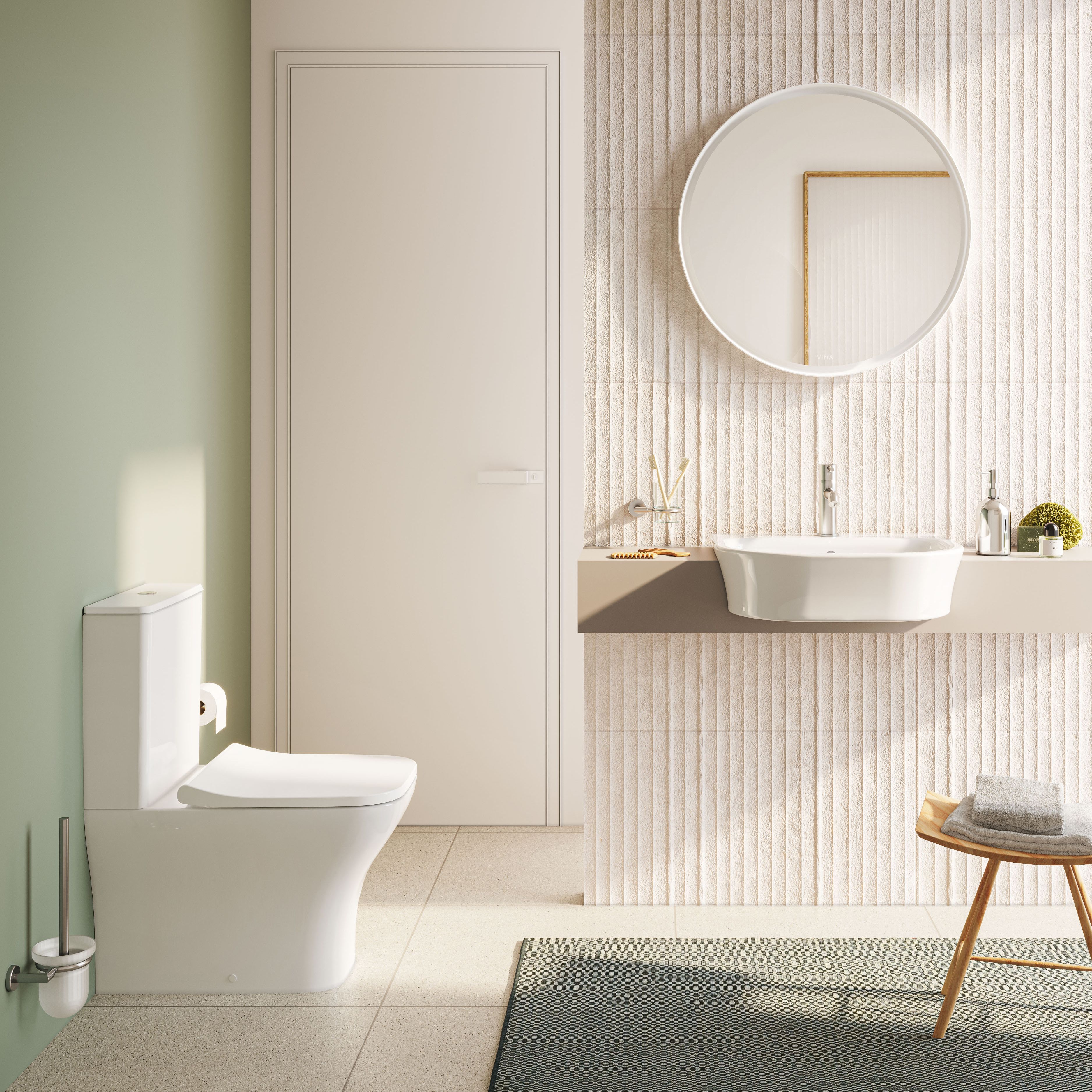 VitrA Koa White Semi-recessed Basin (W)55cm