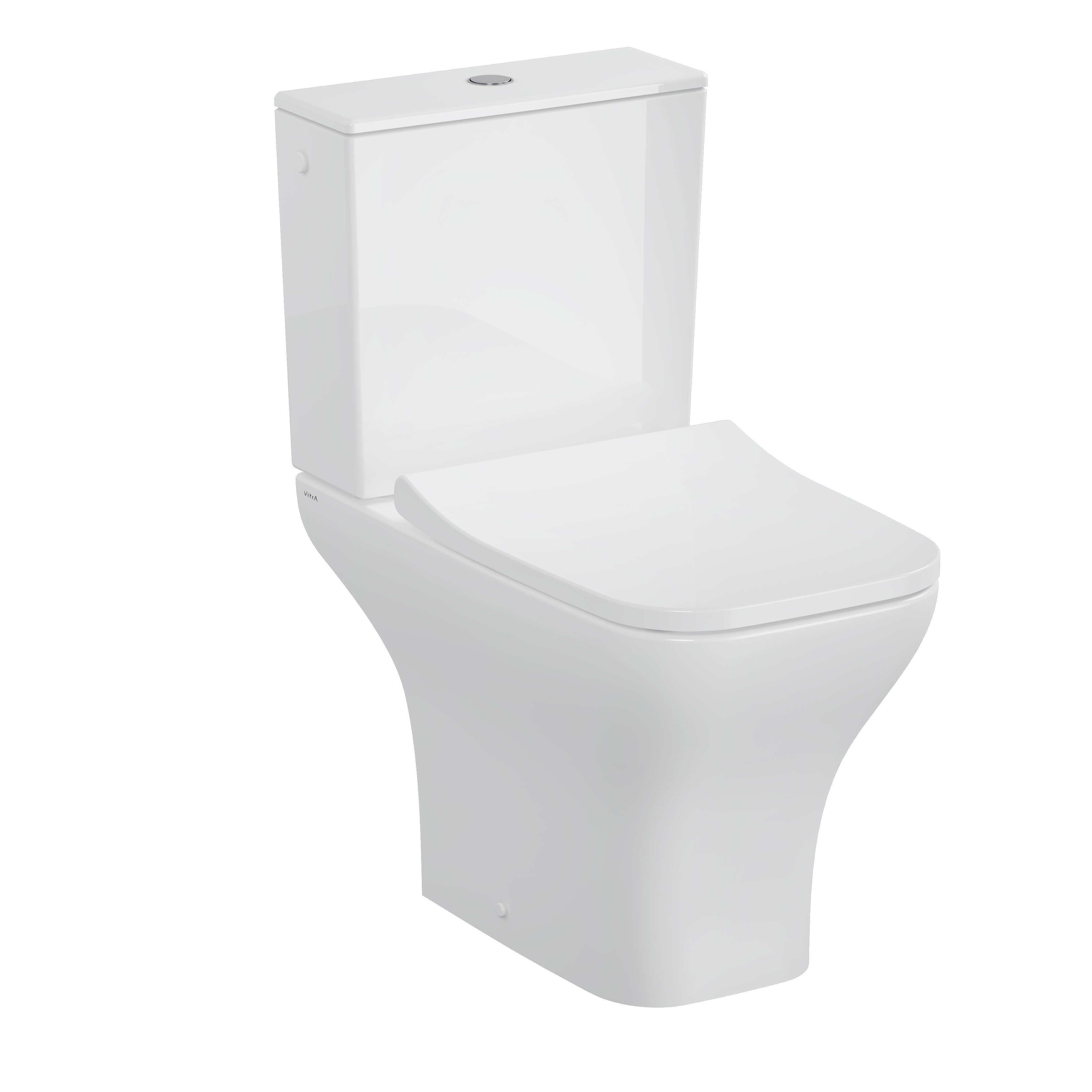 VitrA Koa White Slim Open back close-coupled Square Toilet set with ...