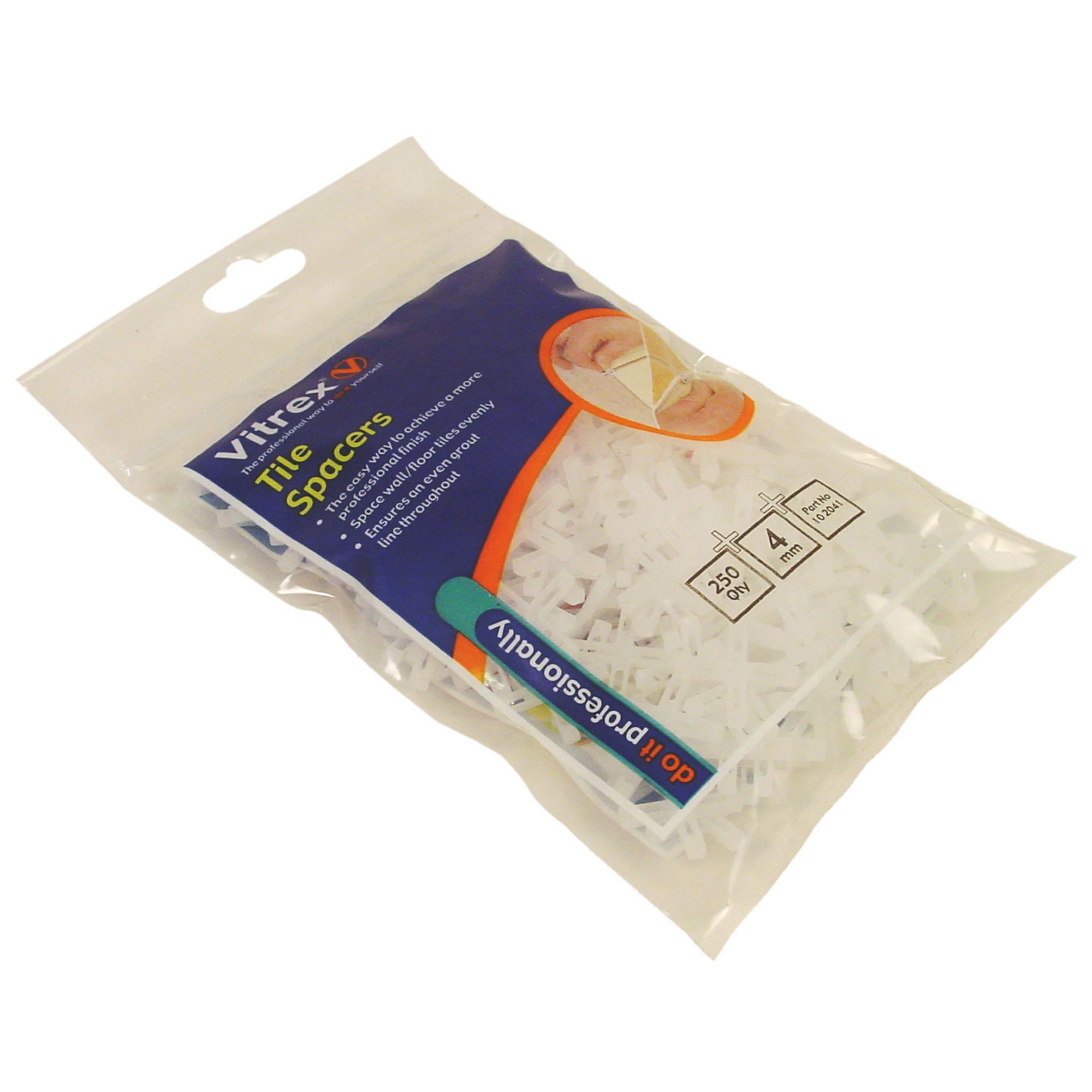 Vitrex 102041 Plastic 4mm Tile spacer, Pack of 250