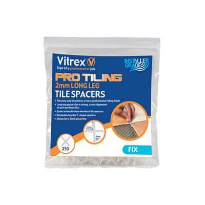 Vitrex LLS2250 Plastic 2mm Tile spacer Pack of 250
