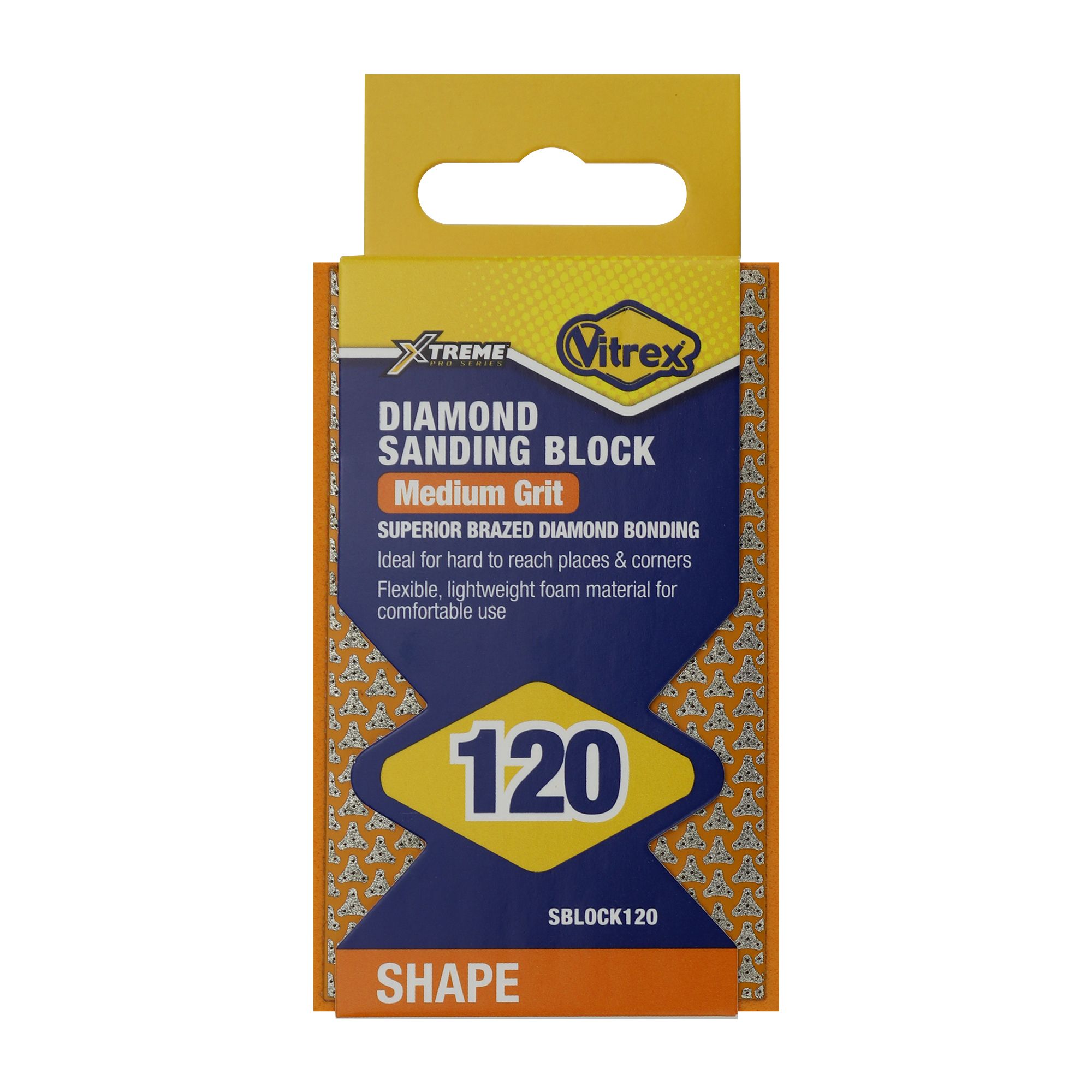 Vitrex Xtreme Diamond Medium 120 grit Sanding block