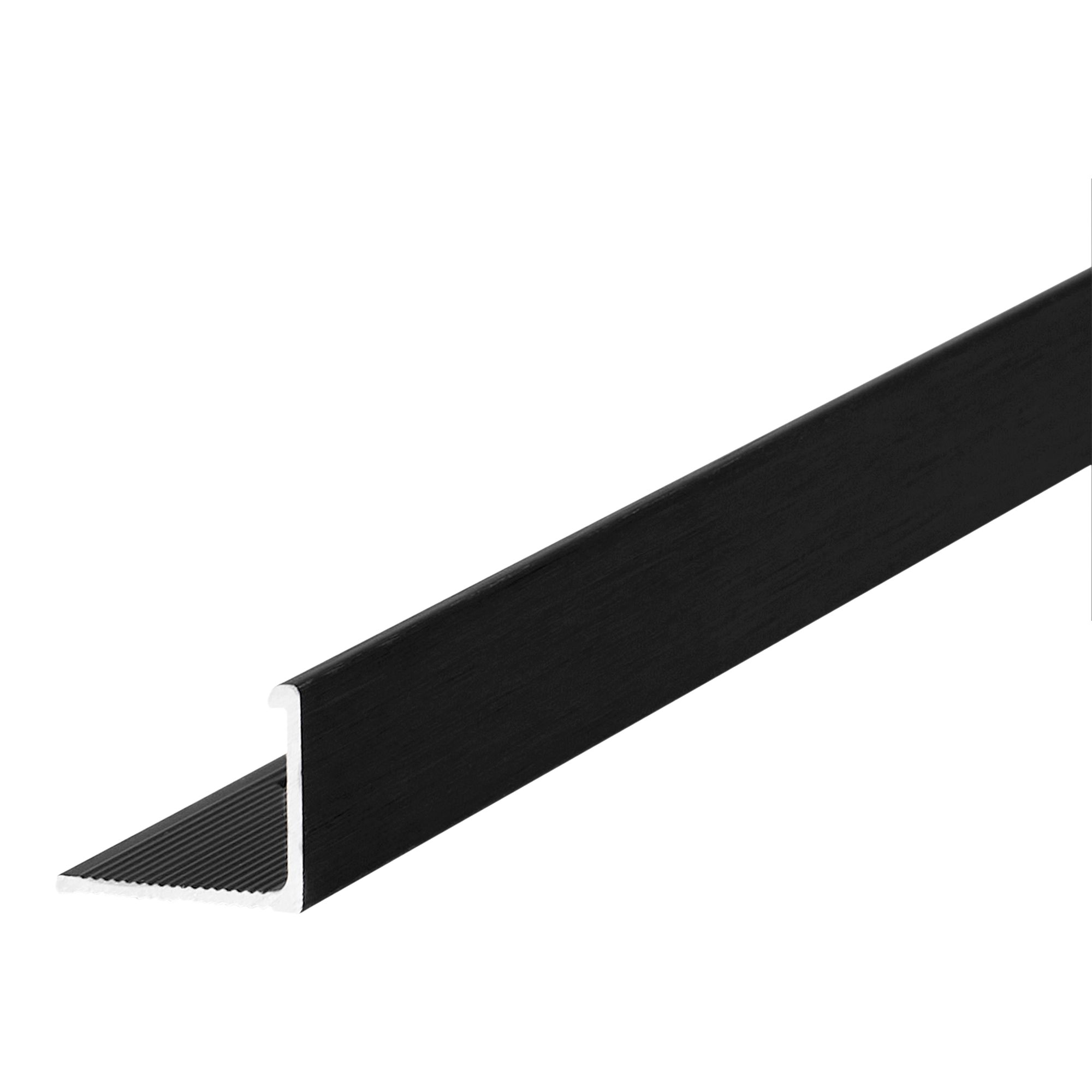 Volden Brushed Black 10mm Straight Aluminium External edge tile trim ...