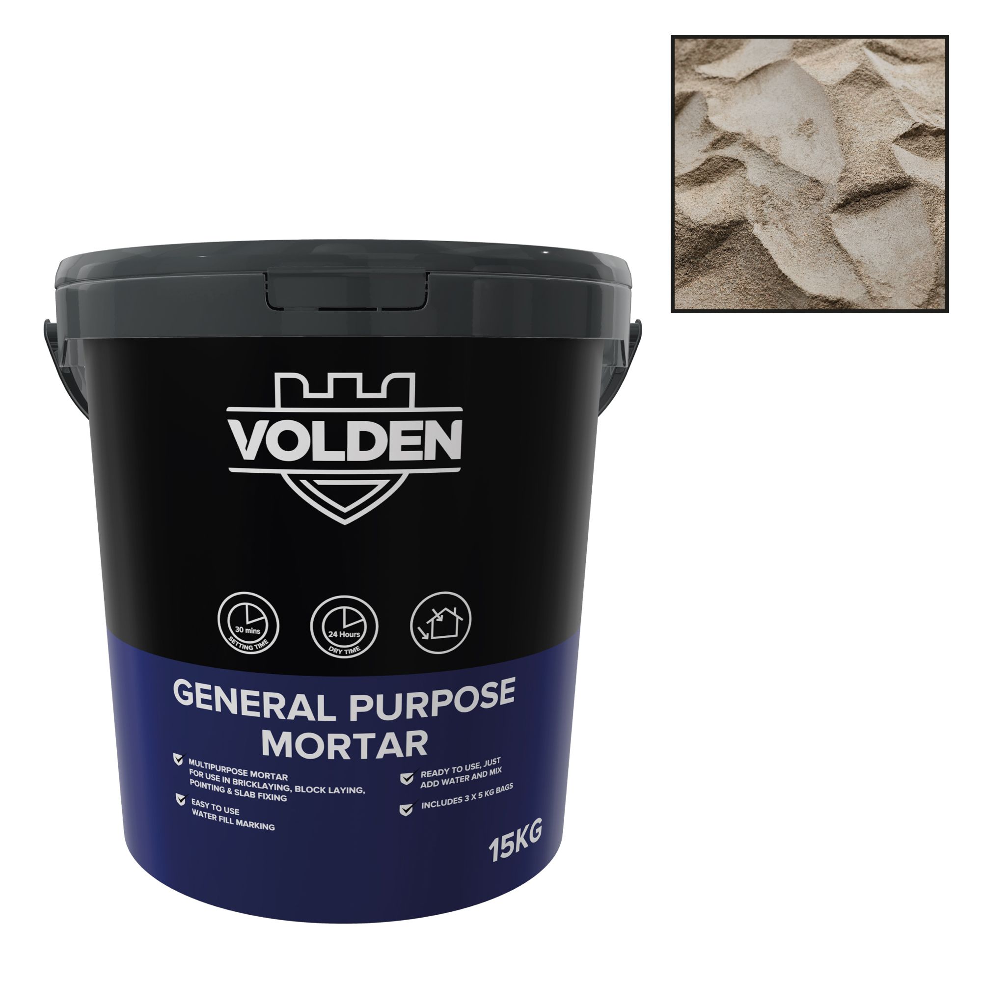 Volden Multipurpose mortar, 15kg Tub - Requires mixing before use | DIY at B&Q