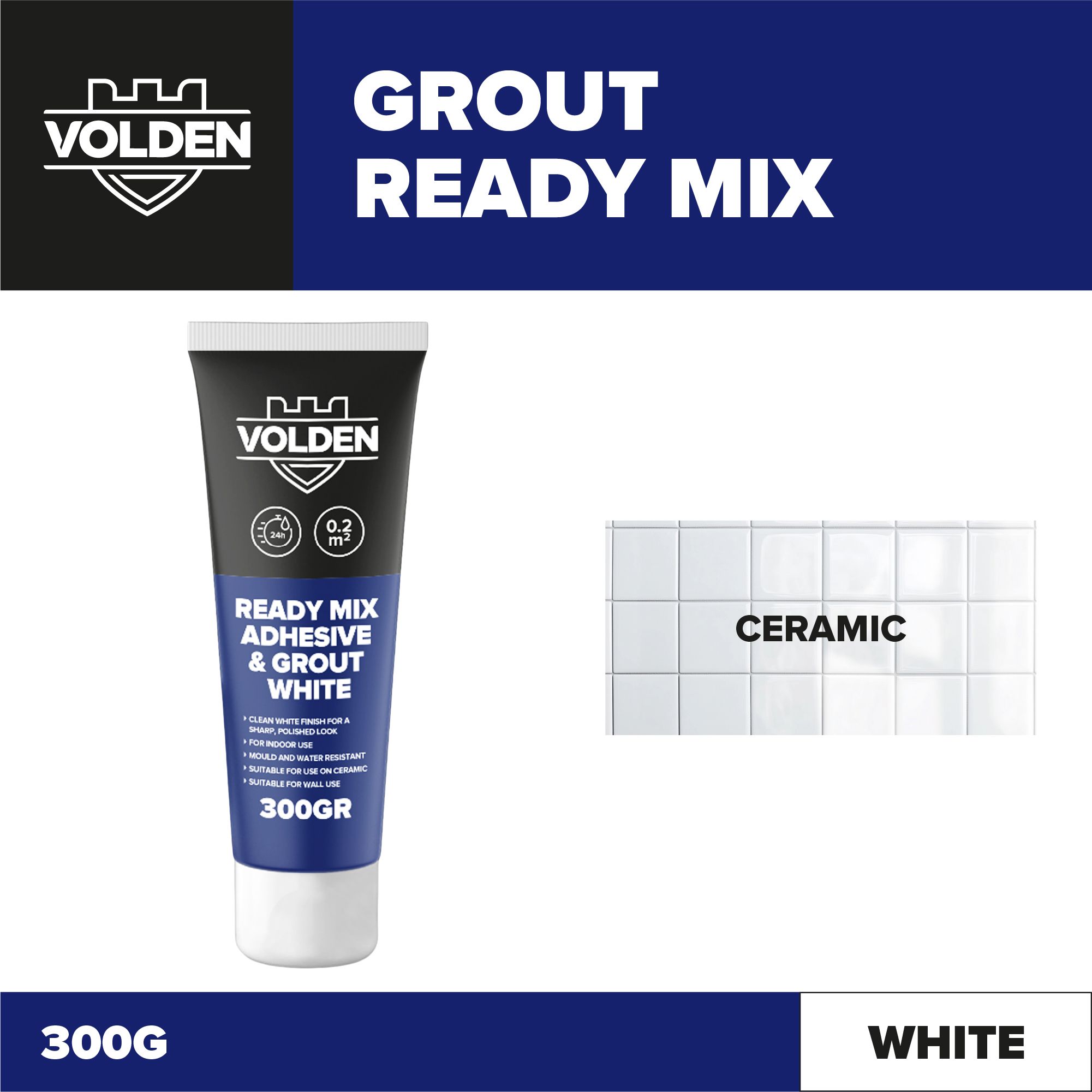 Volden Ready mixed White Wall tile Adhesive & grout, 0.3kg