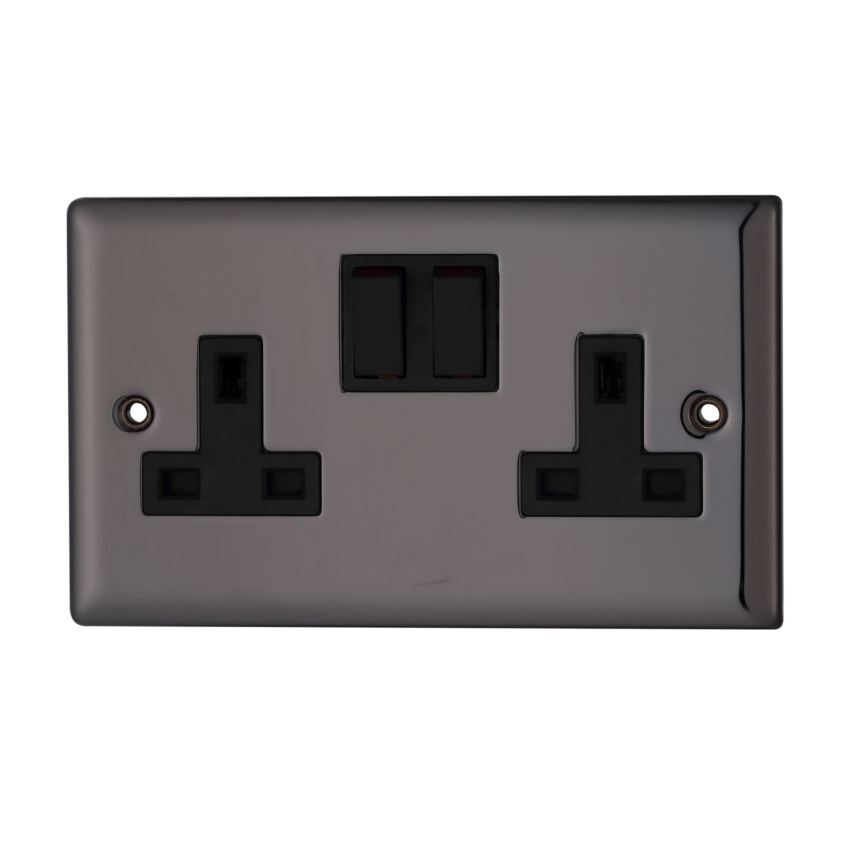 Volex Black Iridium Double 13A Switched Socket with Black inserts | DIY ...