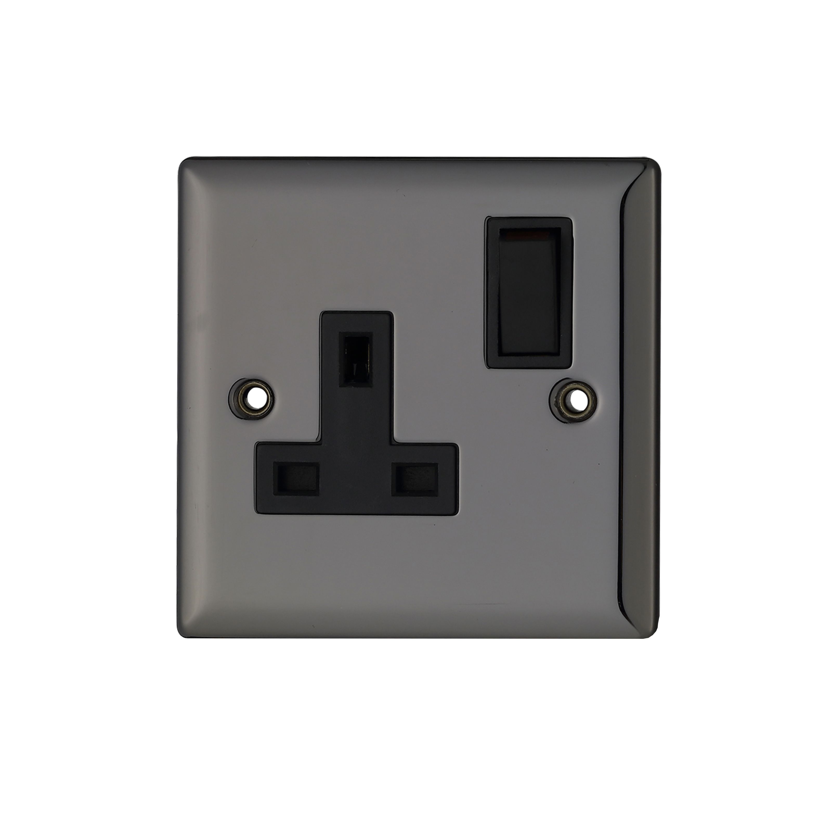 Volex Black Iridium Single 13A Switched Socket with Black inserts | DIY ...