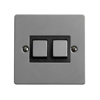 Volex Black Nickel 20A 1 gang Bath or sink Switch
