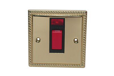 Volex Brass 45A Cooker Switch