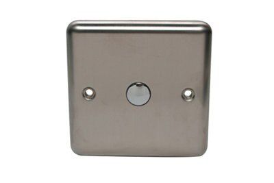 Volex Steel Raised profile Single 1 way Dimmer switch | DIY at B&Q