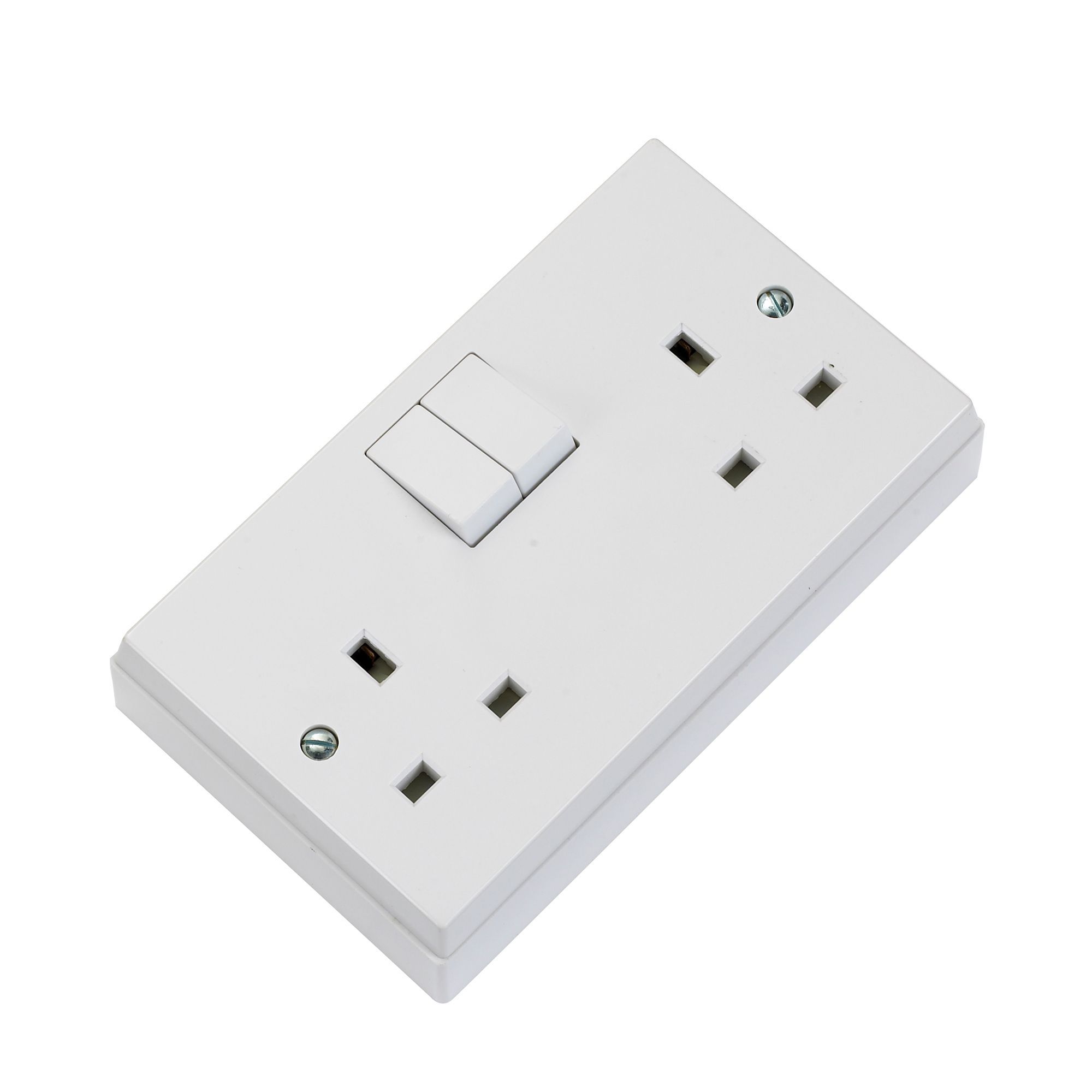 Volex White Double 13A Switched Socket | DIY at B&Q