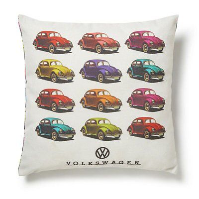 VW Beetle Multicolour Print effect Cushion, (L)43cm x (W)43cm