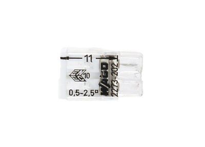 Wago Séries 273 Clear 24A2 way In-line wire connector, Pack of 100