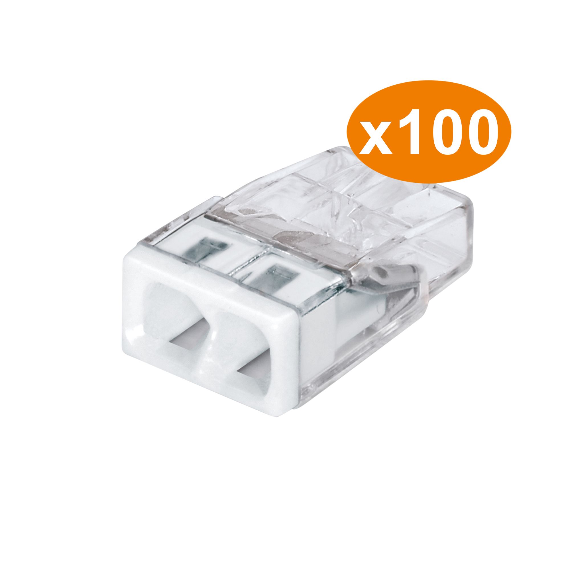 Wago Séries 273 Clear 24A2 way In-line wire connector, Pack of 100