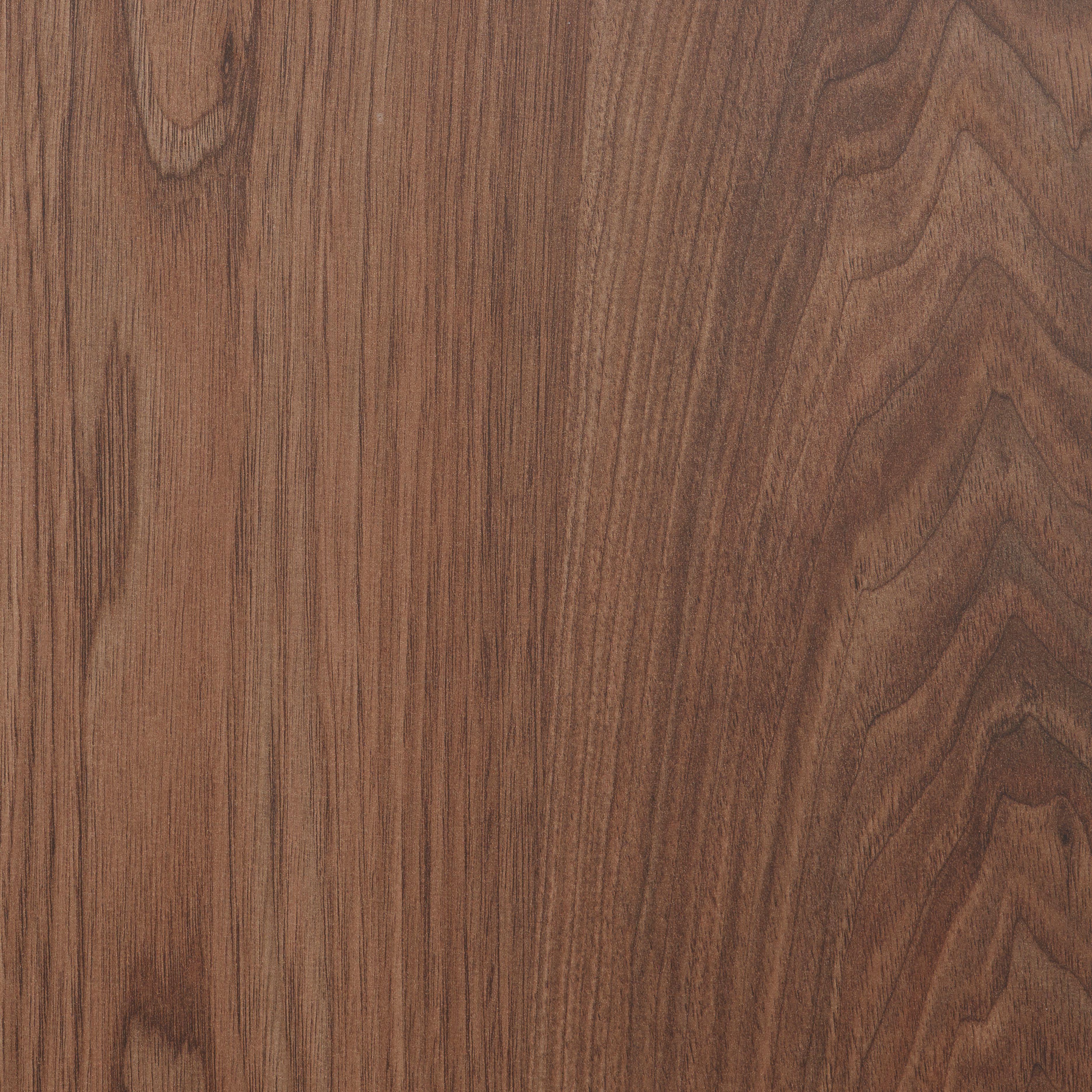 Walnut effect Semi edged Chipboard Furniture board, (L)2.5m (W)300mm (T ...