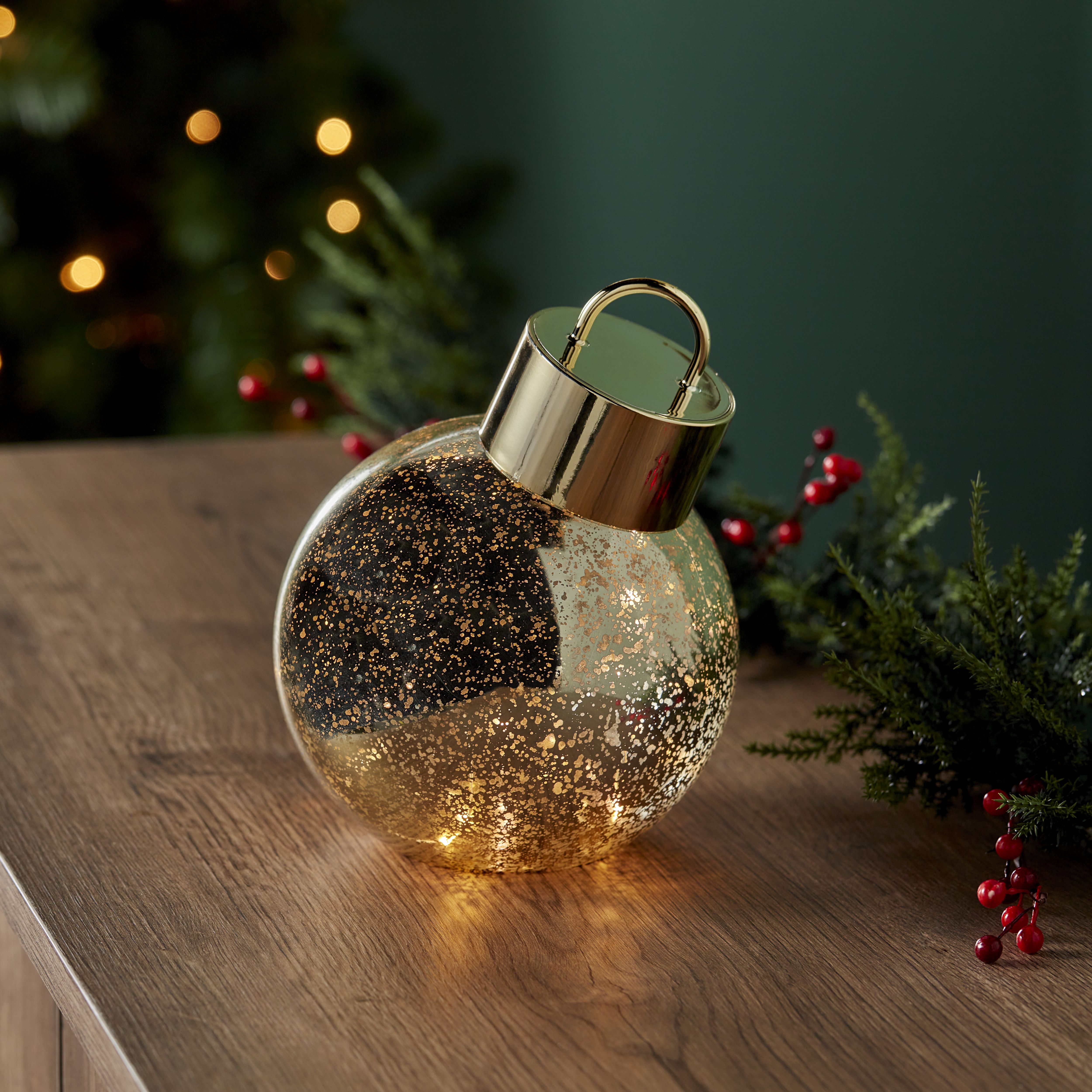 Warm white LED Bauble Freestanding Silhouette (H) 190mm
