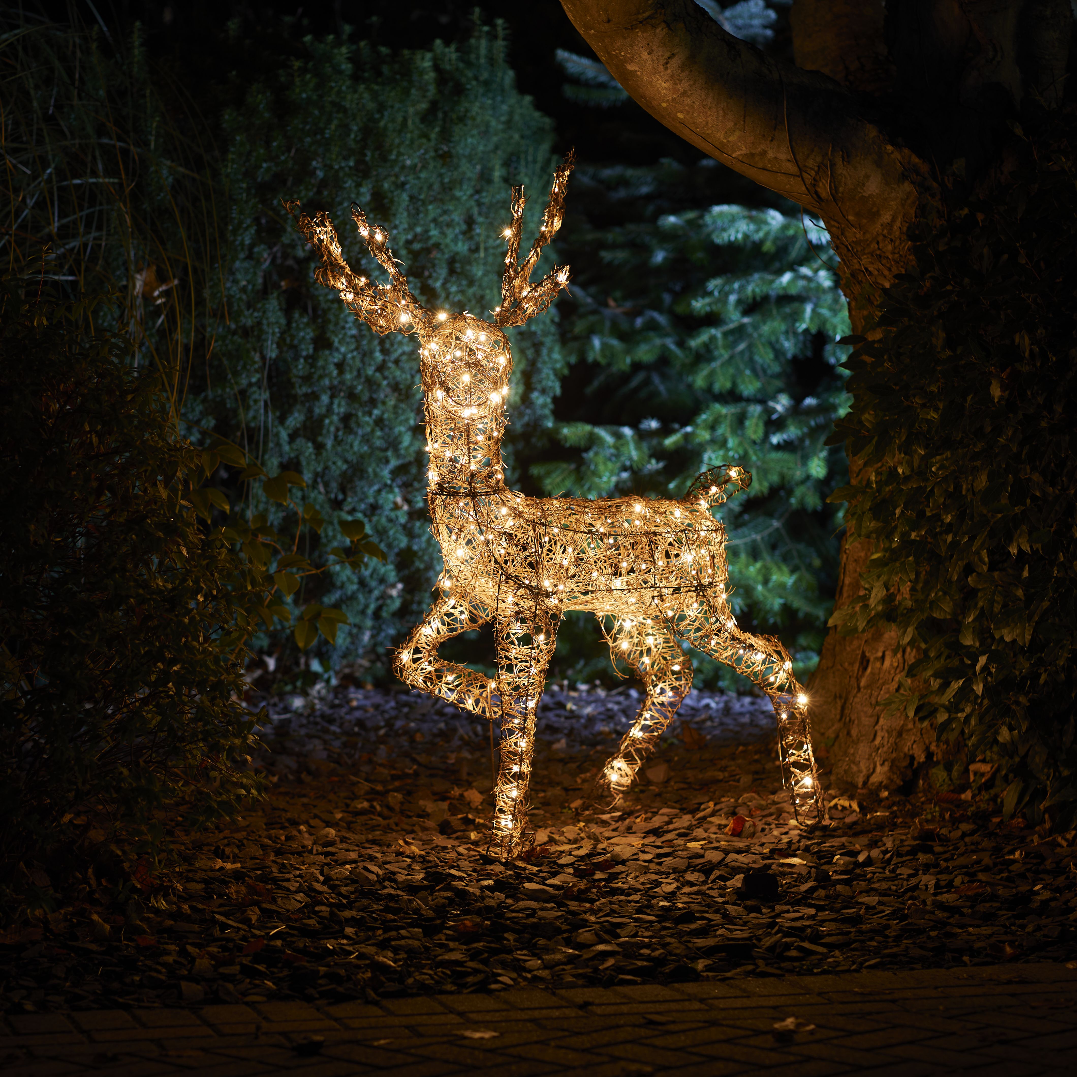 Warm white LED Brown Stag Single Christmas light (H) 1370mm | DIY at B&Q