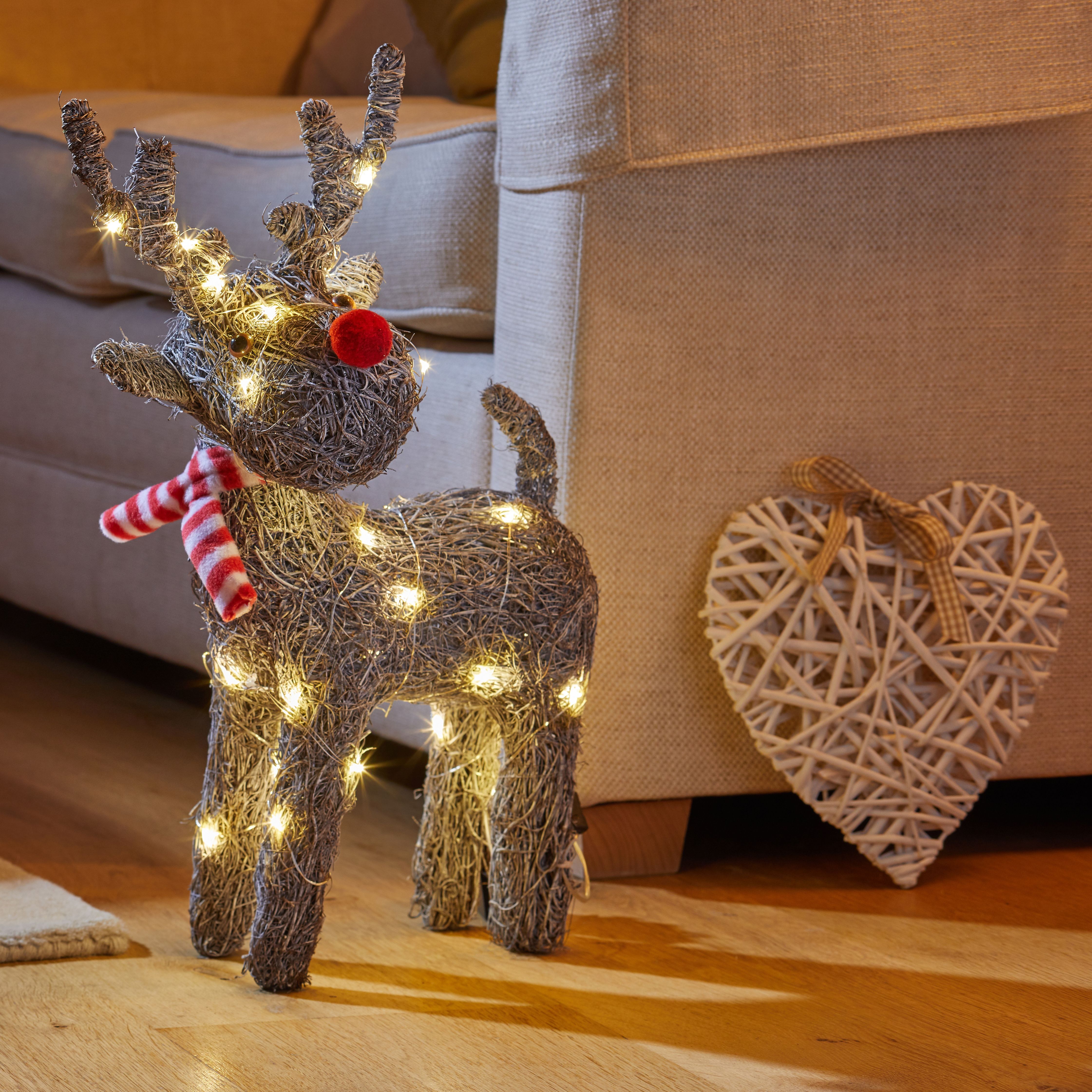 Warm white LED Grey Faux Rattan Cupid Silhouette (H) 660mm | DIY at B&Q