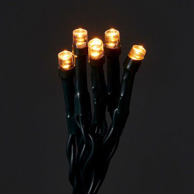 Warm white LED String lights Timer function Green cable