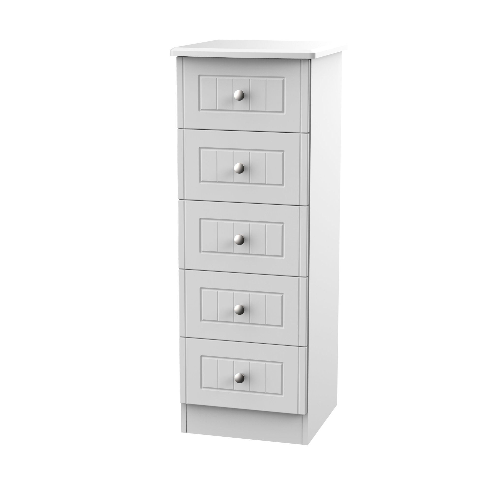 Warwick Matt grey Chipboard & MDF 5 Drawer Tall Chest of drawers (H ...