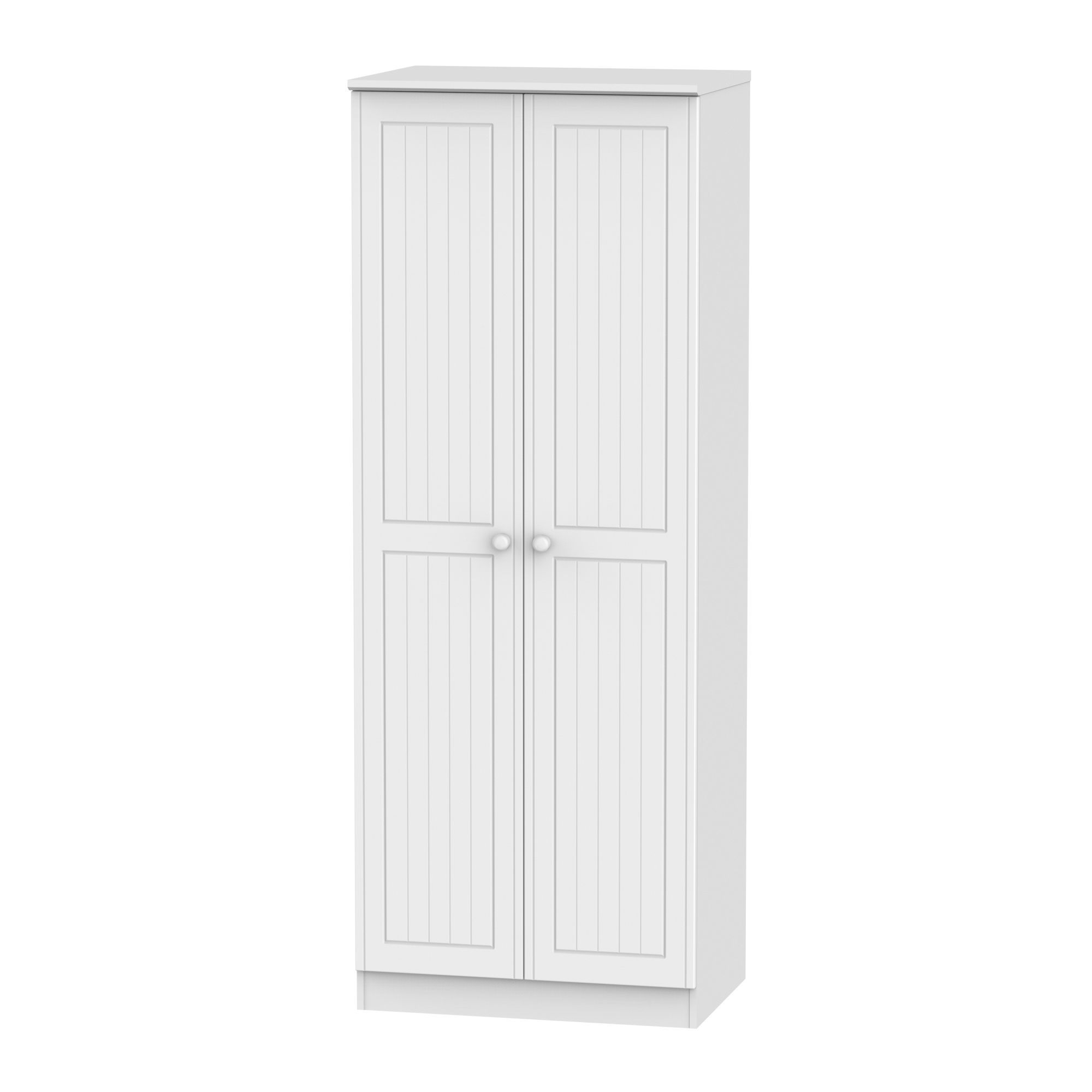 Warwick Ready assembled Contemporary Matt white Tall Double Wardrobe (H ...