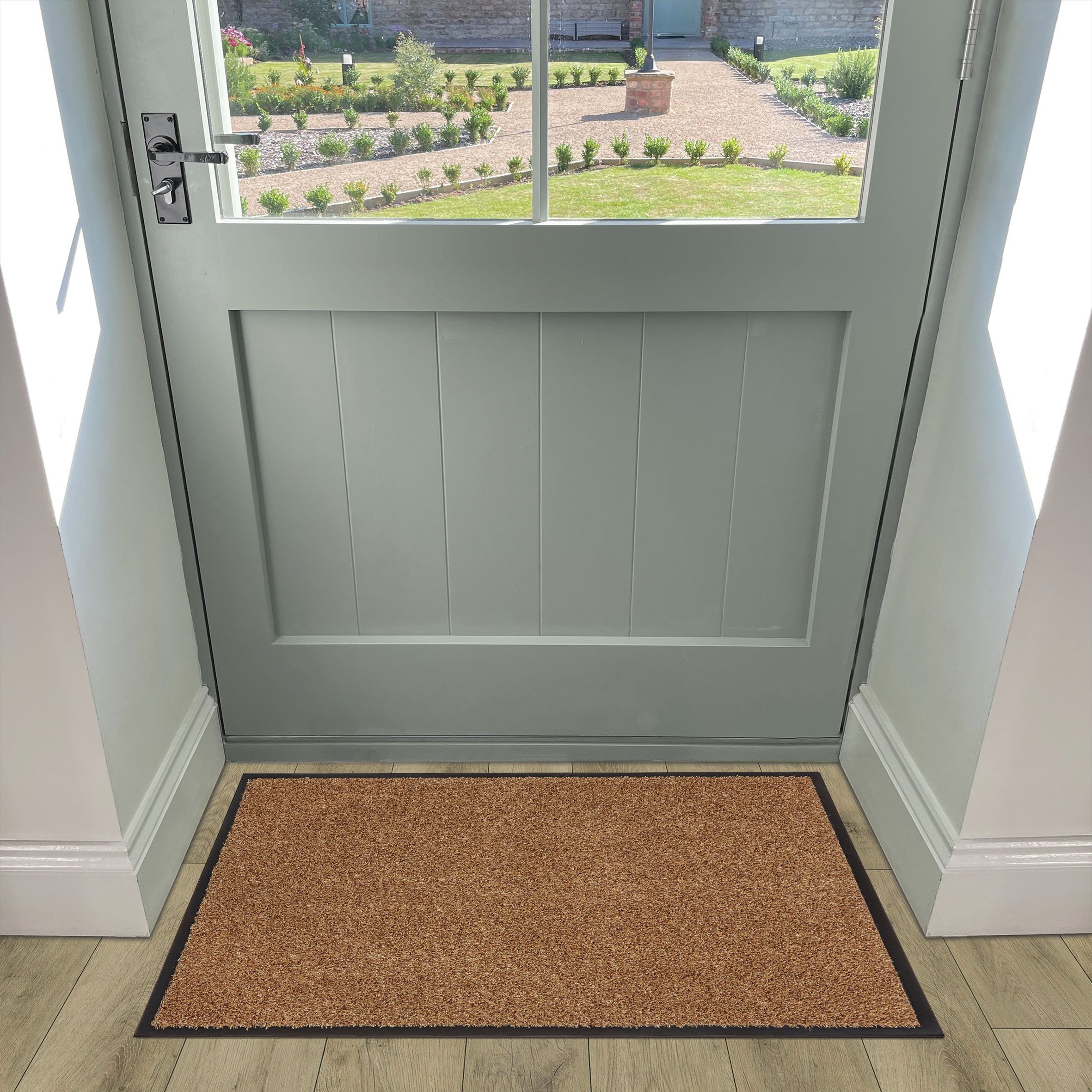 Washamat Caramel Plain Heavy duty Barrier mat, 90cm x 60cm