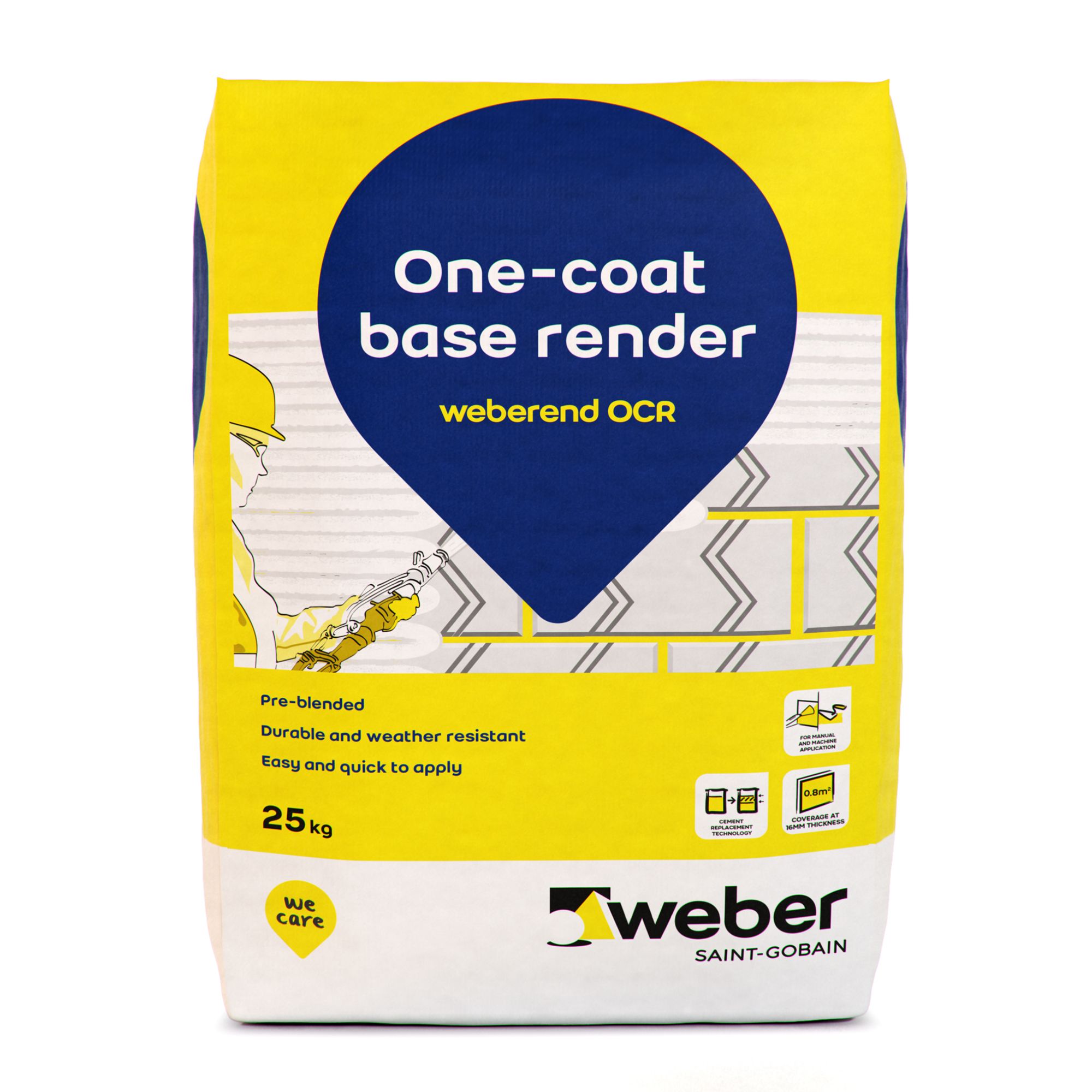 Weber Saint-Gobain Render, 25kg Bag - Requires mixing before use | DIY ...