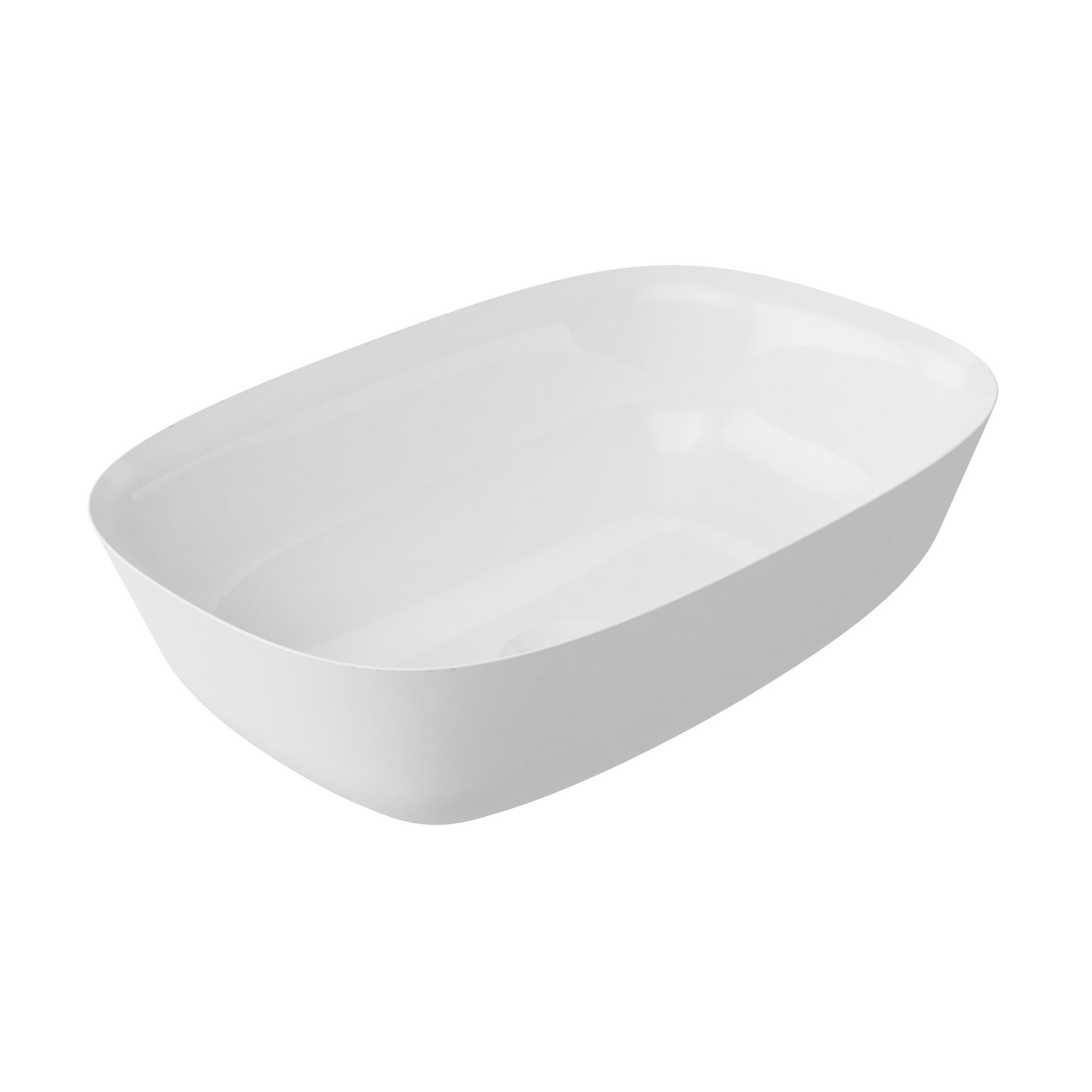 Welburn White Rectangular Counter top Basin (W)46cm