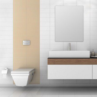 Wellington Wheat Gloss Ceramic Indoor Wall Tile, Pack of 33, (L)300mm ...