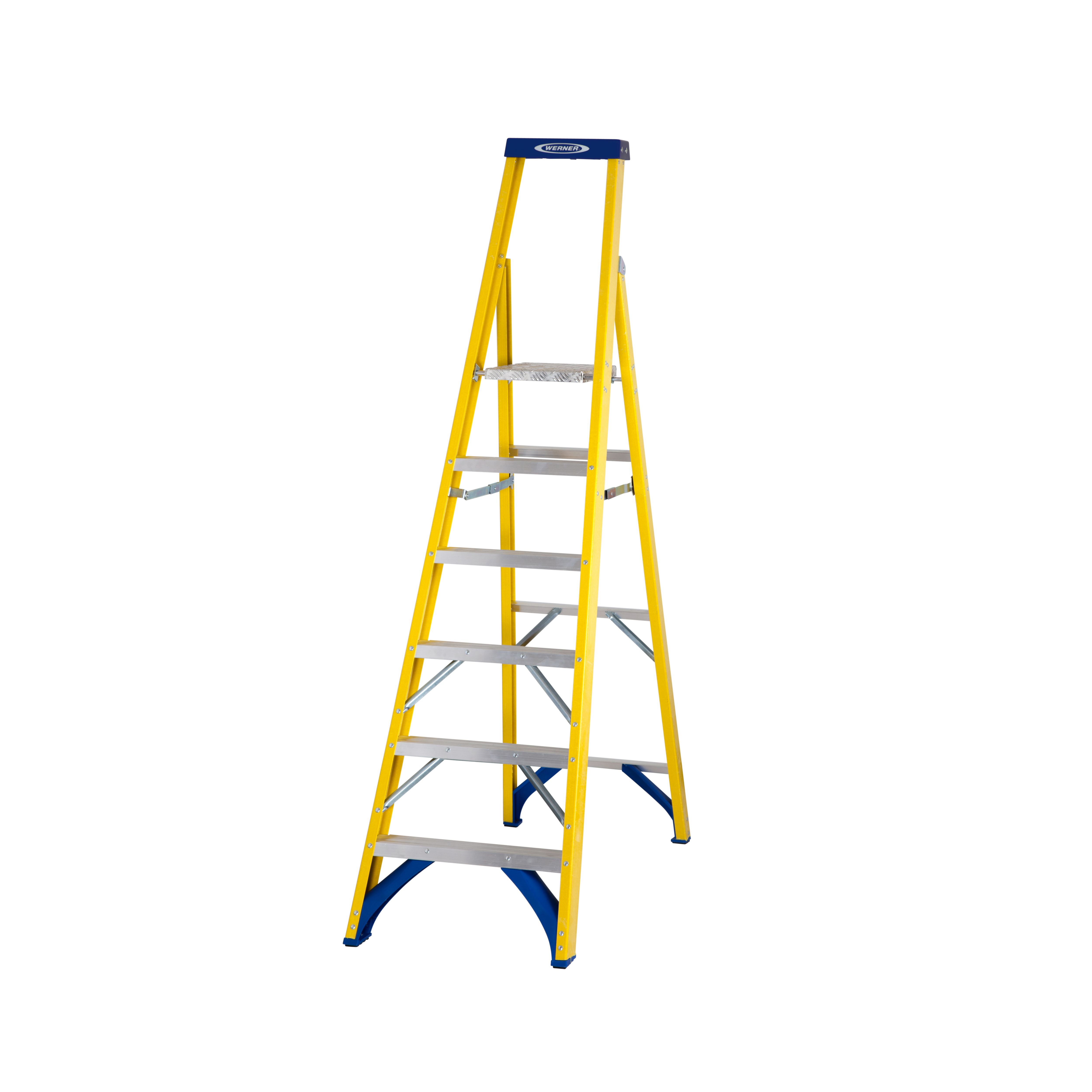 Werner 6 tread Fibreglass Platform step Ladder (H)1.41m | DIY at B&Q