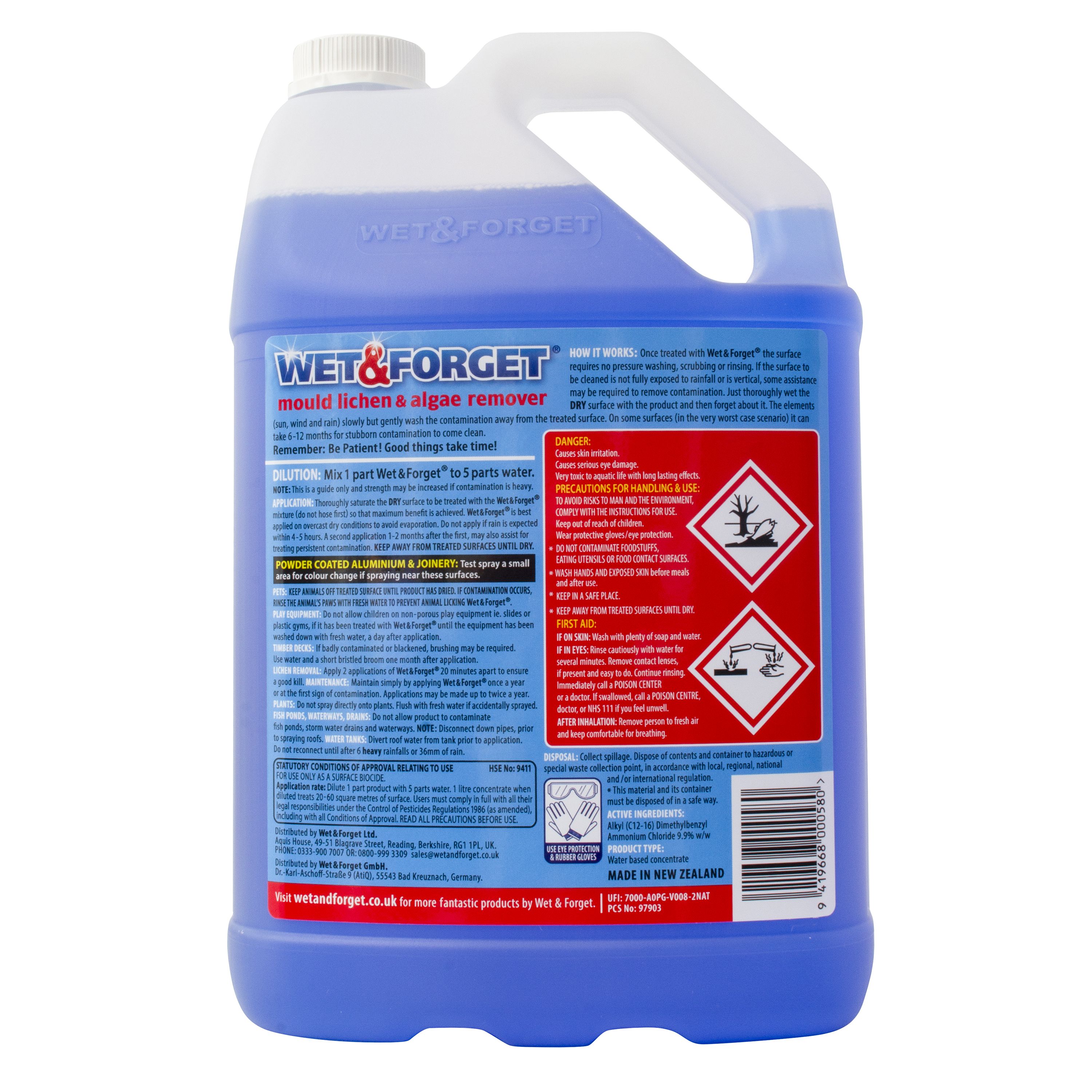 Wet & Forget Exterior Algae, lichen & mould remover, 2L Bottle