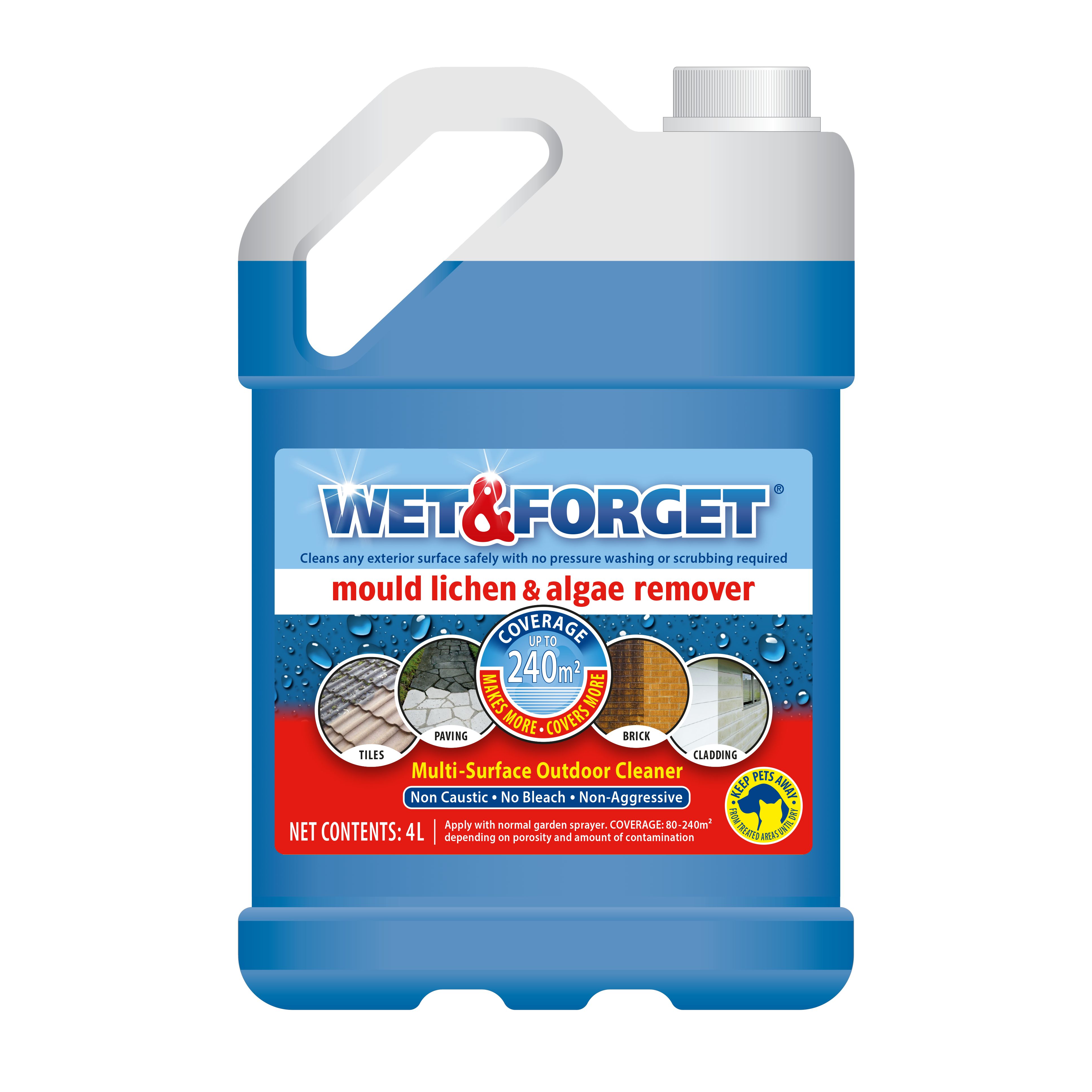 Wet & Forget Exterior Concentrated Algae, lichen & mould remover, 4L