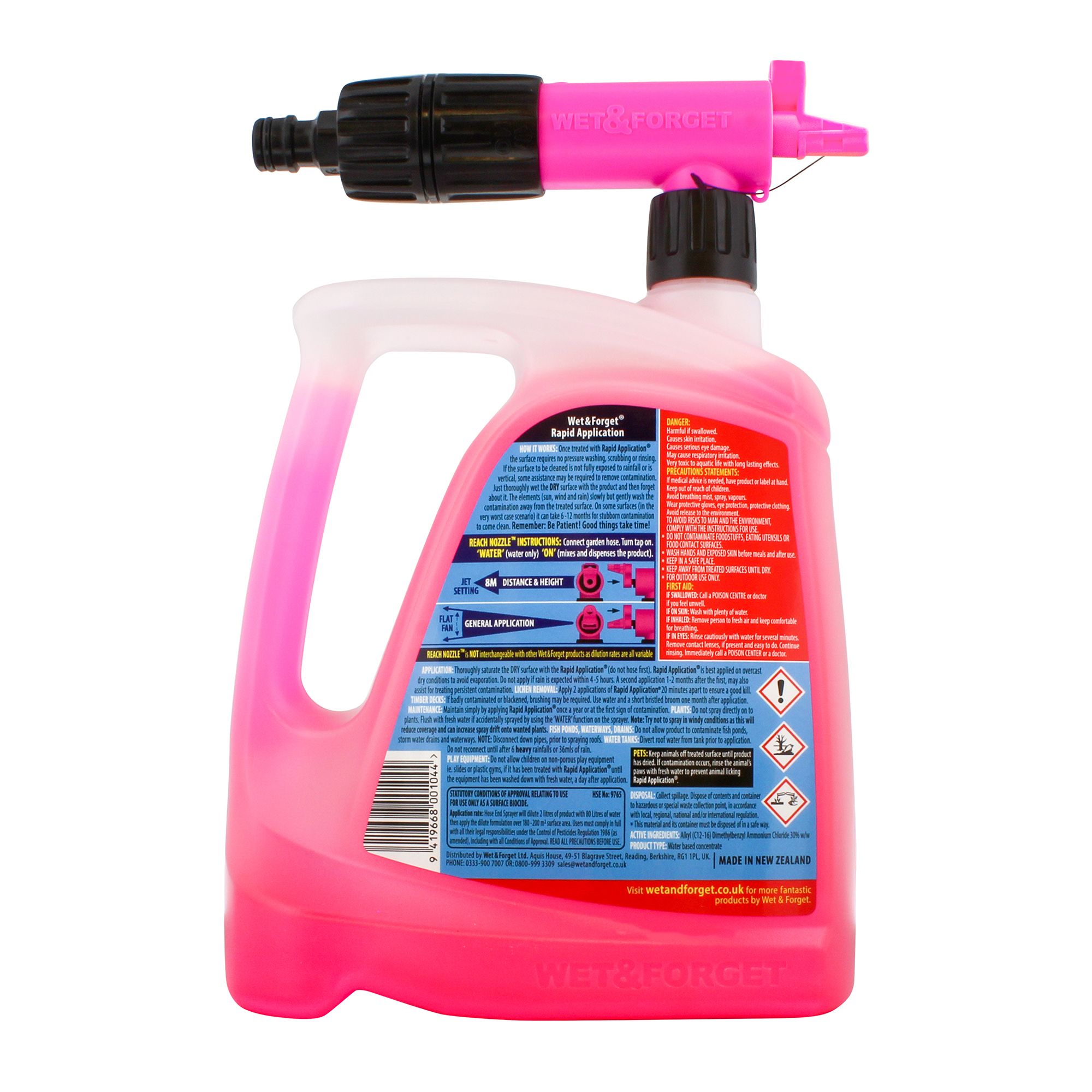 Wet & Forget Rapid Exterior Algae, lichen & mould remover, 2L Bottle