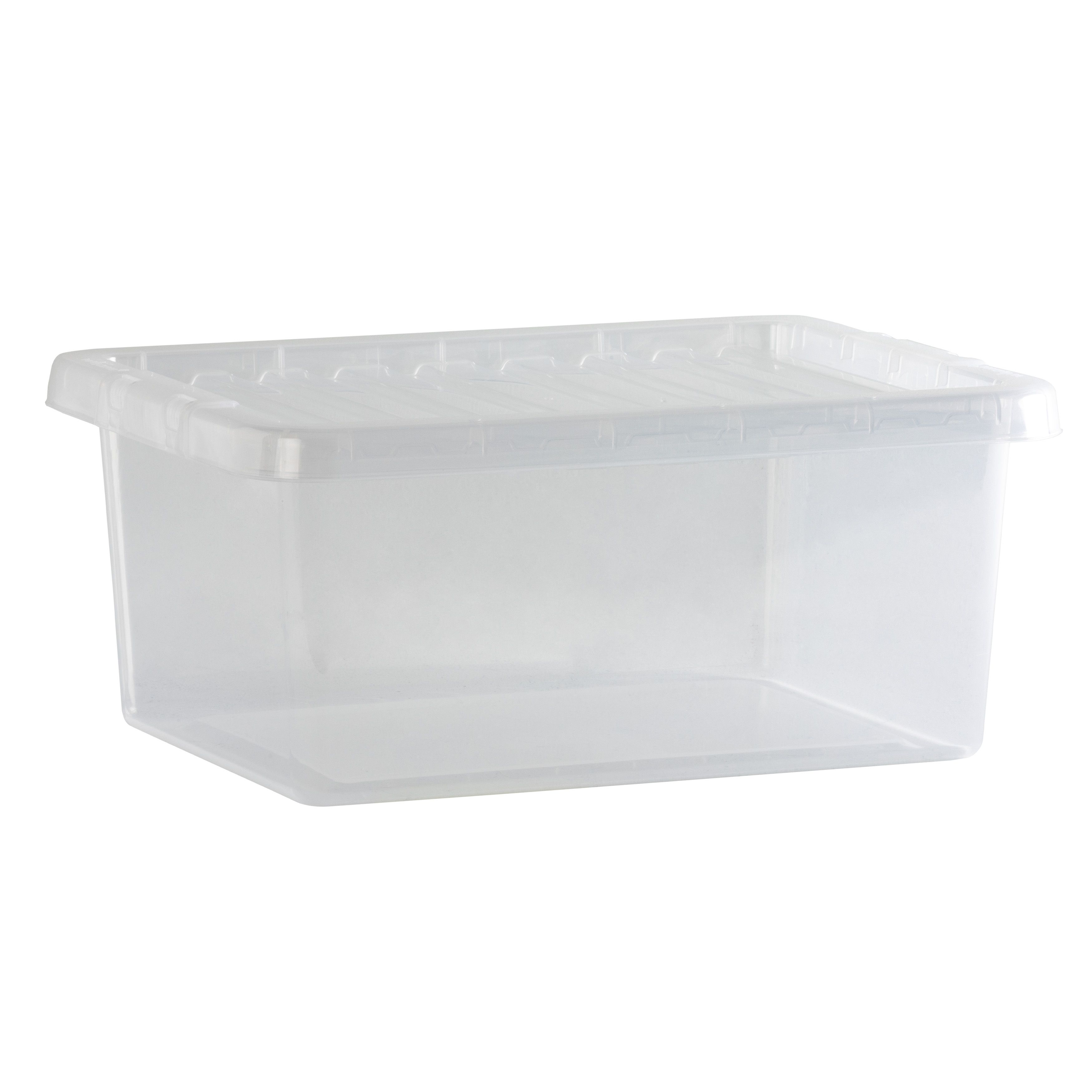 Wham Crystal Clear Rectangular 14L Medium Plastic Stackable Storage box ...