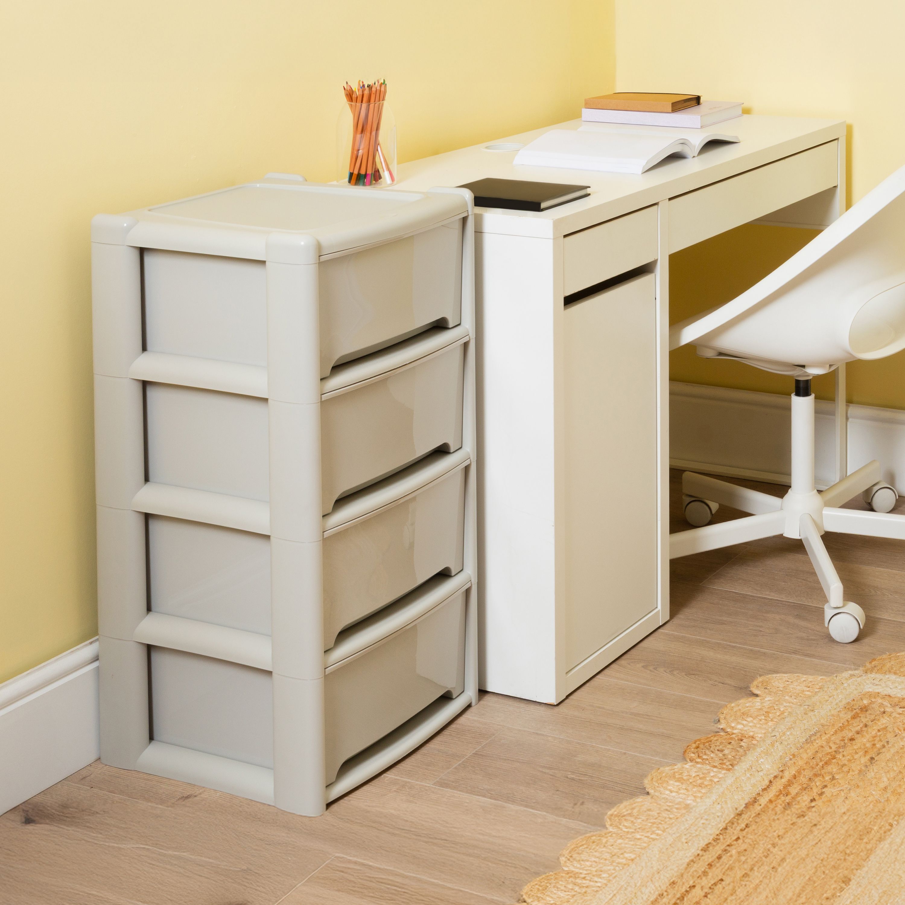 WHAM MOONSTRUCK 80L PLASTIC 4 DRAWER UNIT (H) 79.5CM X (W) 38.5CM