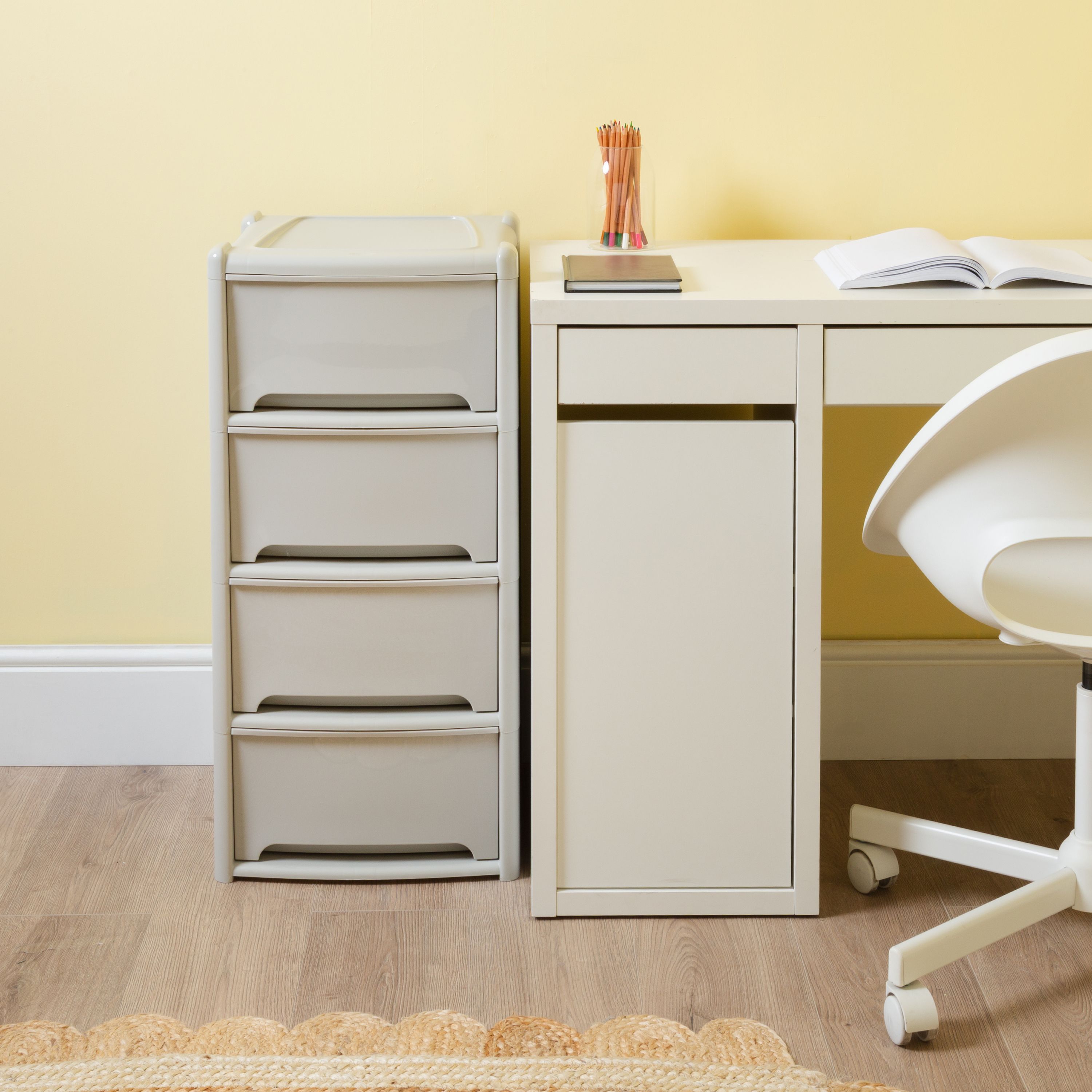 WHAM MOONSTRUCK 80L PLASTIC 4 DRAWER UNIT (H) 79.5CM X (W) 38.5CM