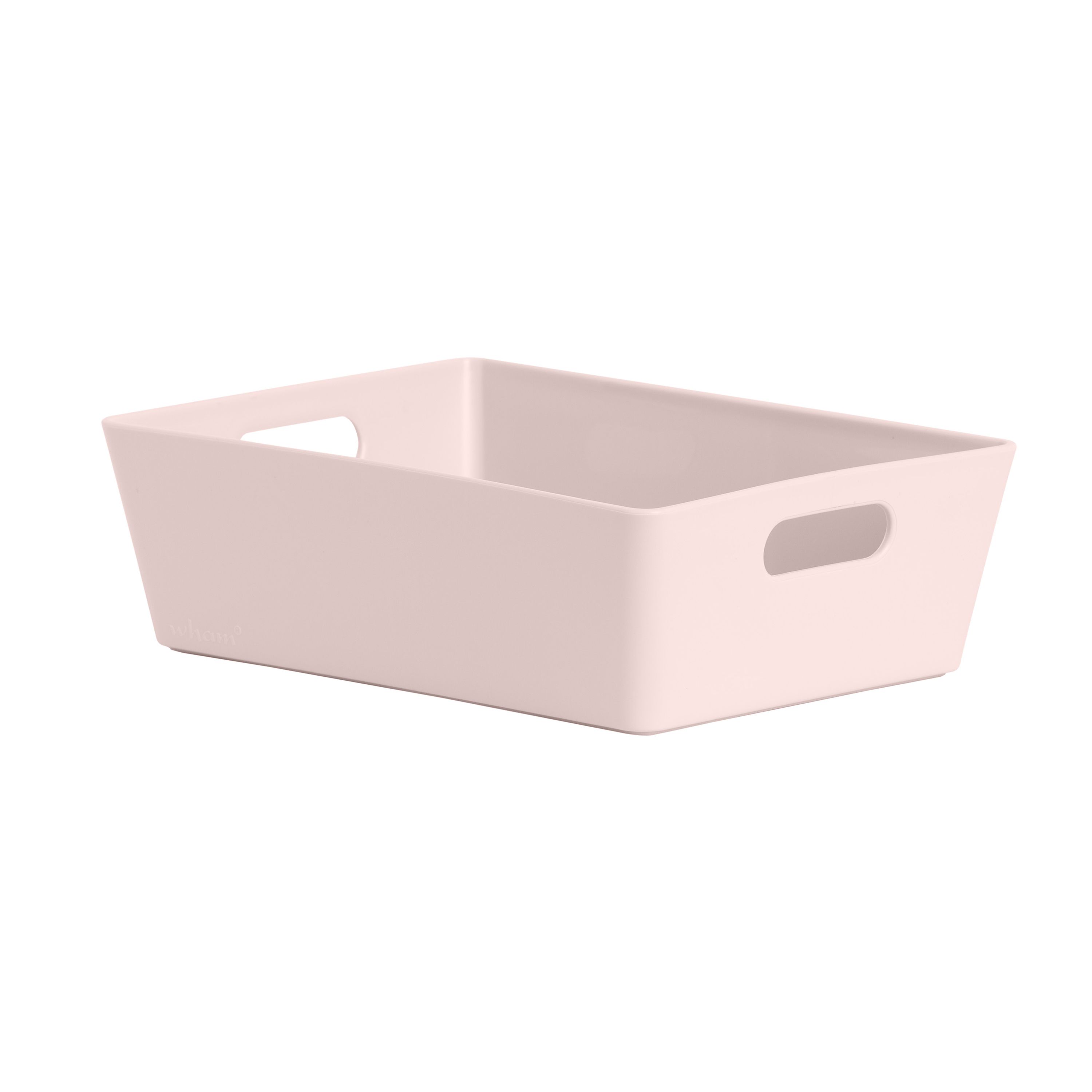 Wham Studio Gloss light pink Plastic Nestable Storage basket (H)5cm (W ...