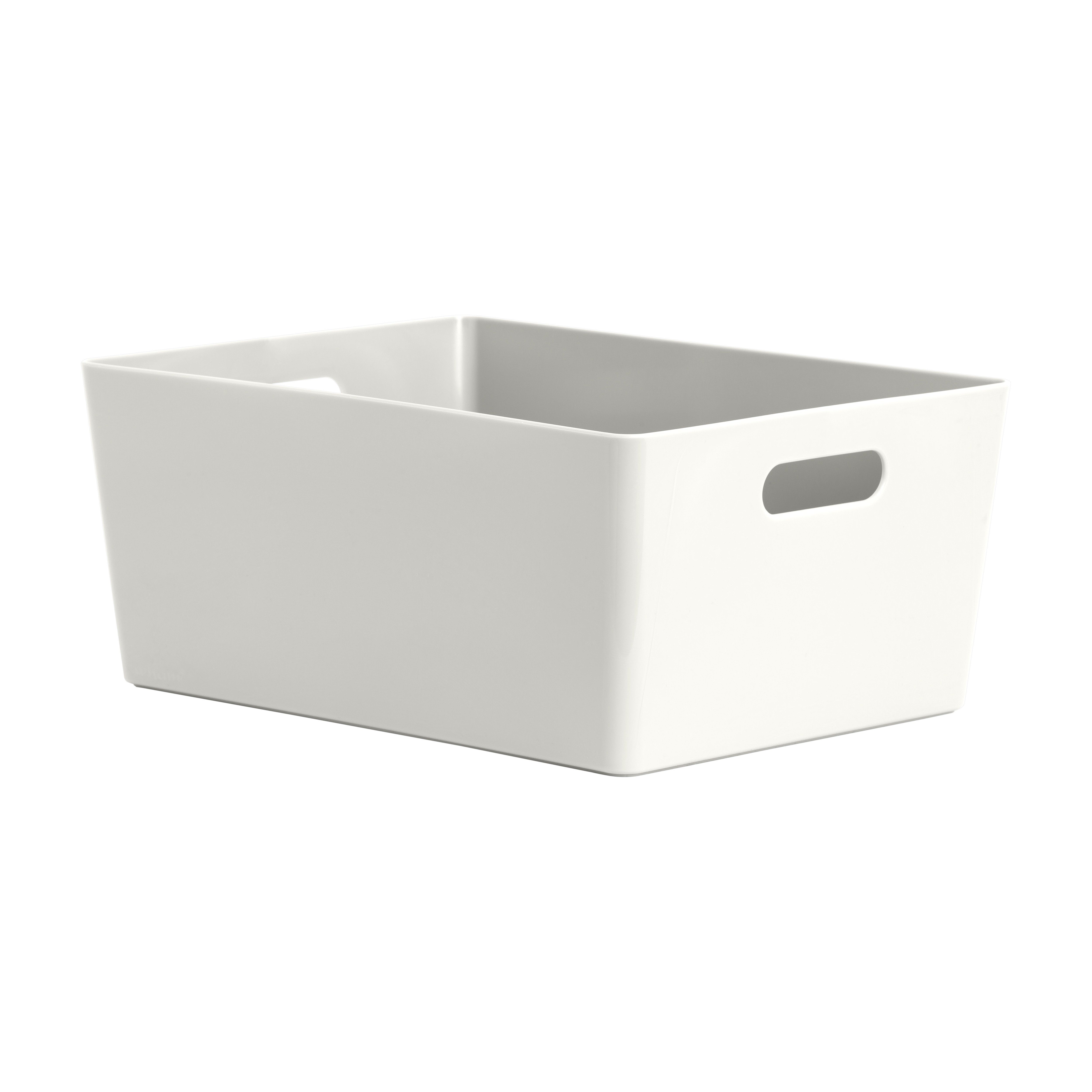 Wham Studio Gloss white Plastic Nestable Storage basket (H)15cm (W)26cm ...