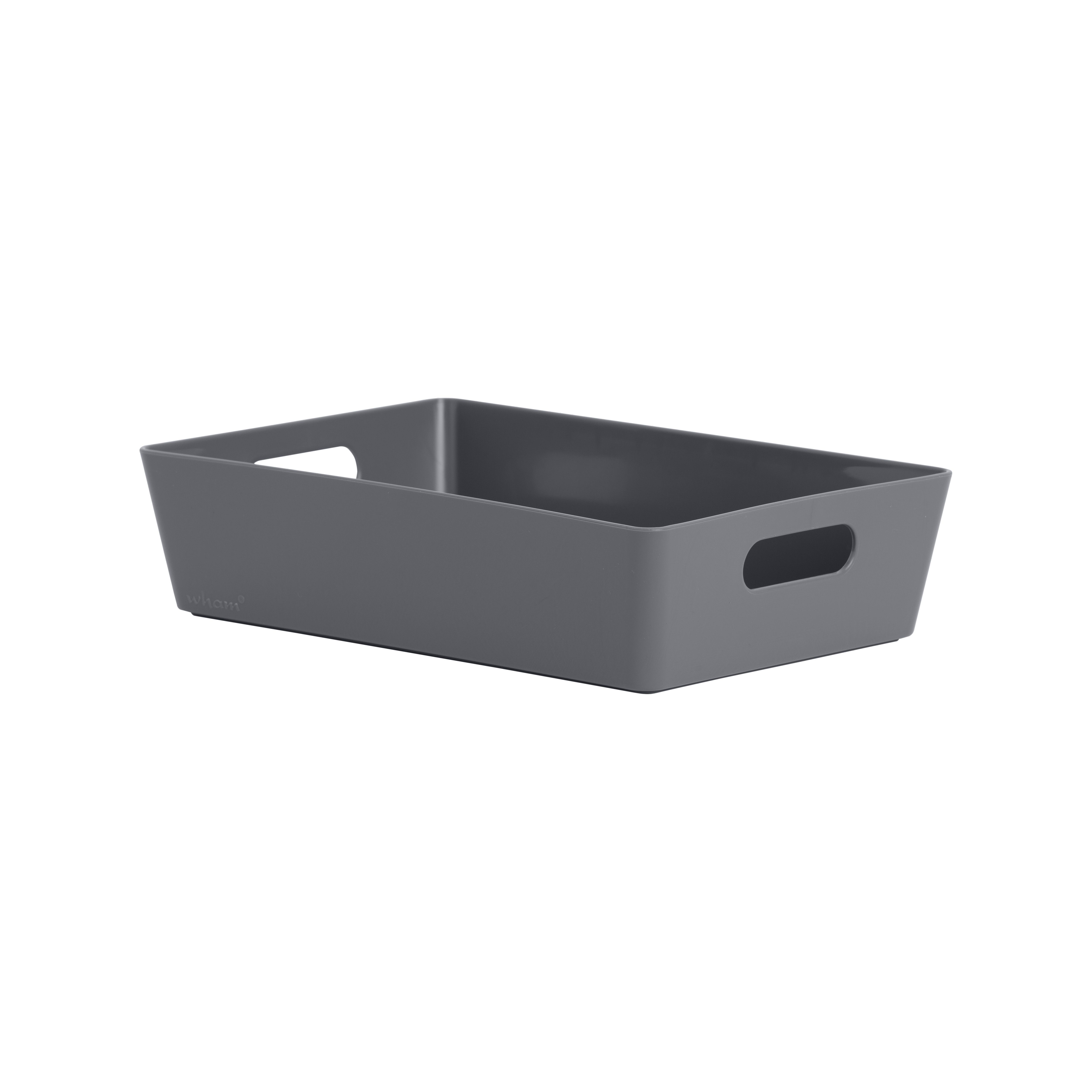 Wham Studio Matt dark grey Plastic Nestable Storage basket (H)6cm (W ...
