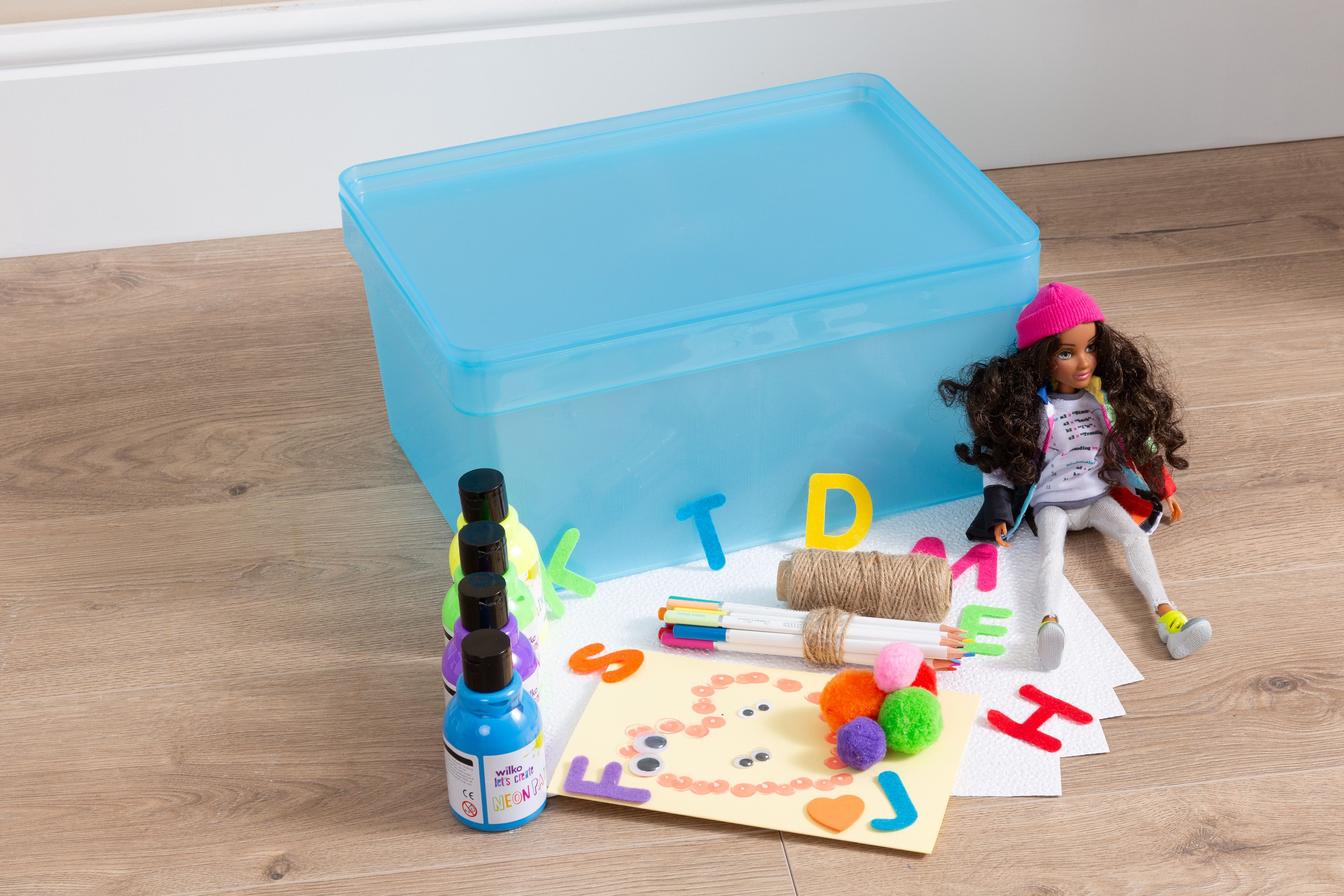 Wham Studio Stack Blue Rectangular 13.5L Large Plastic Stackable ...