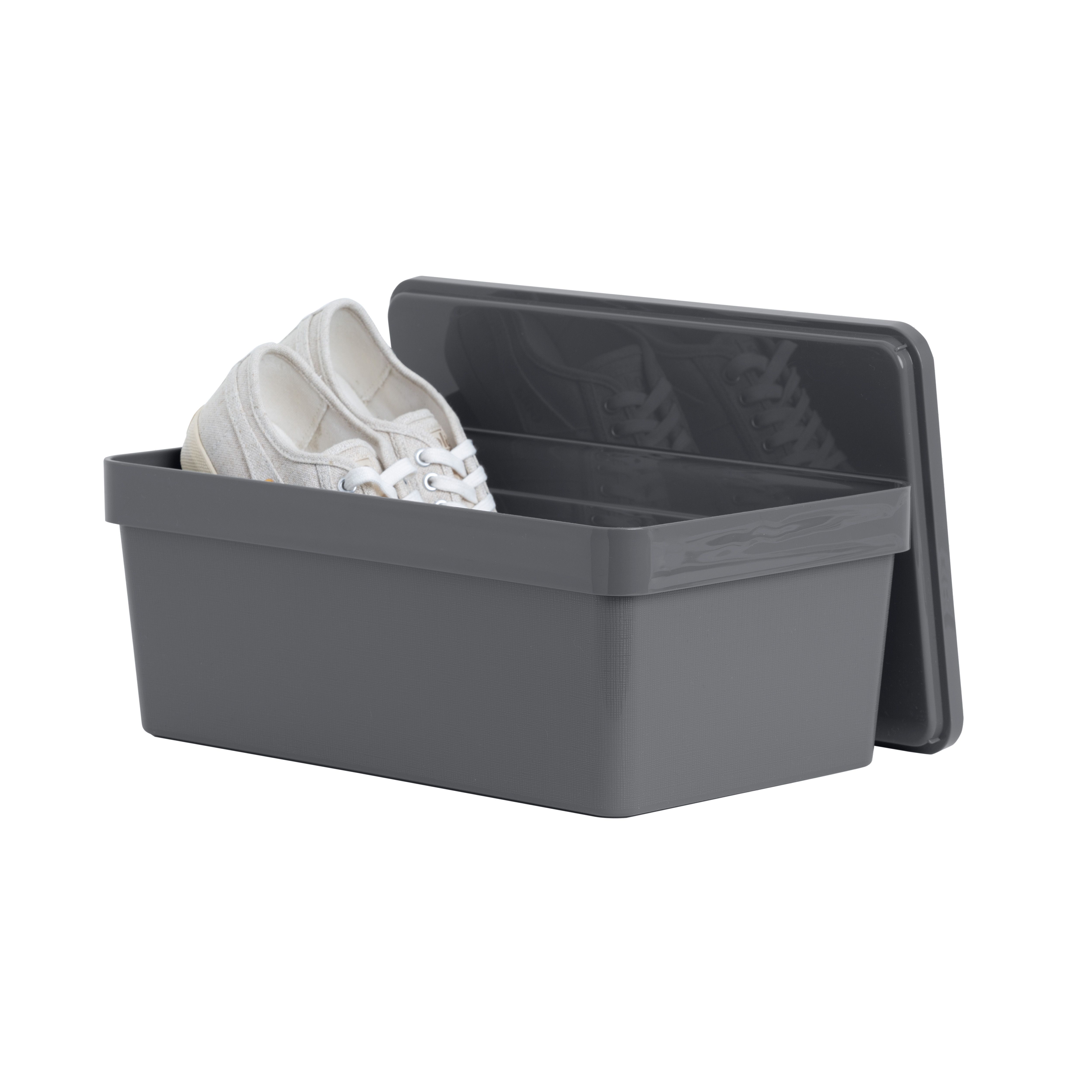 Wham Studio Stack Matt grey Stackable Shoe storage box (H)150mm (W ...