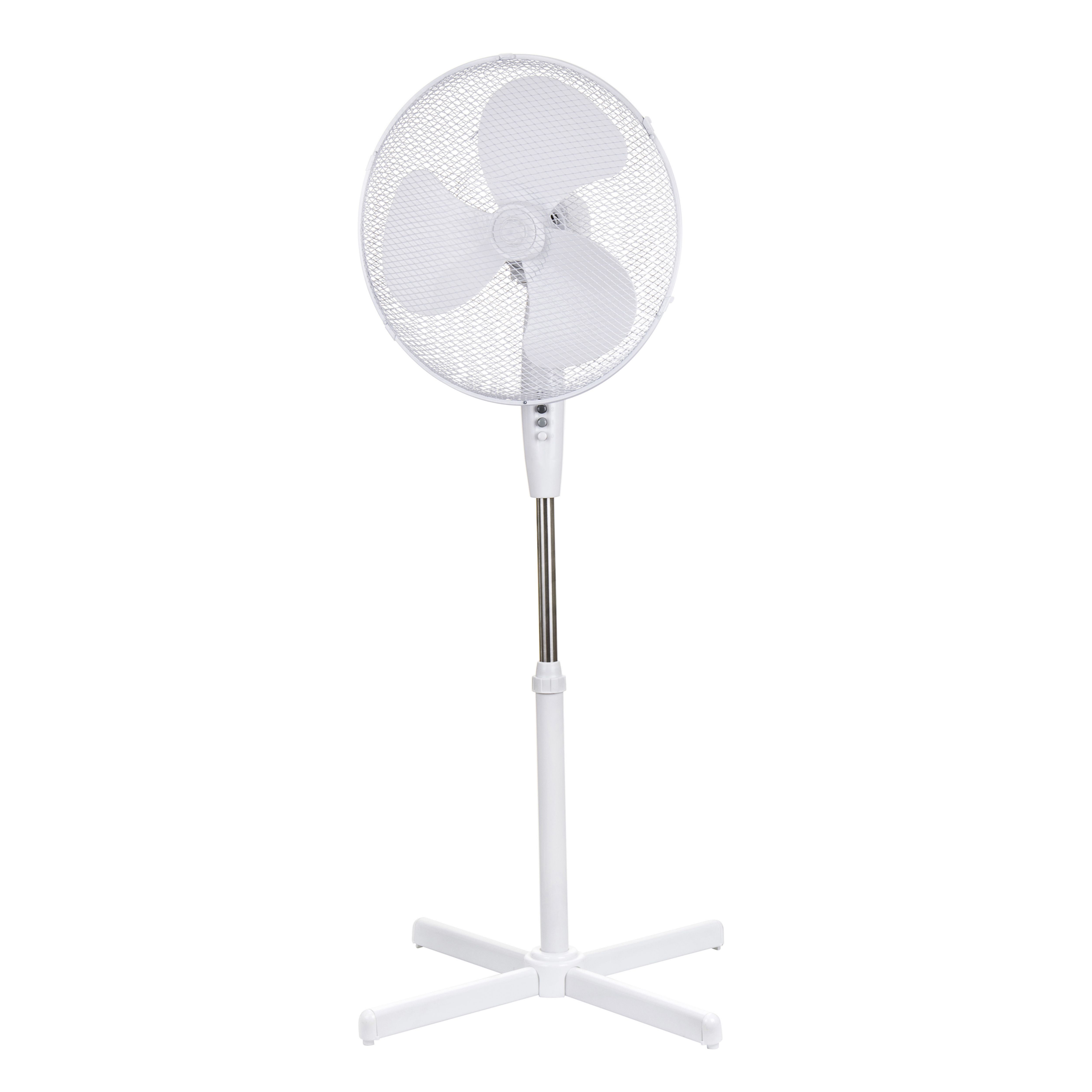 White 16" 3-speed variable Pedestal fan