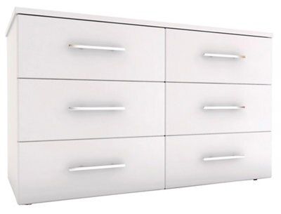 White 6 Drawer Chest of drawers (H)705mm (W)1200mm (D)500mm | DIY at B&Q