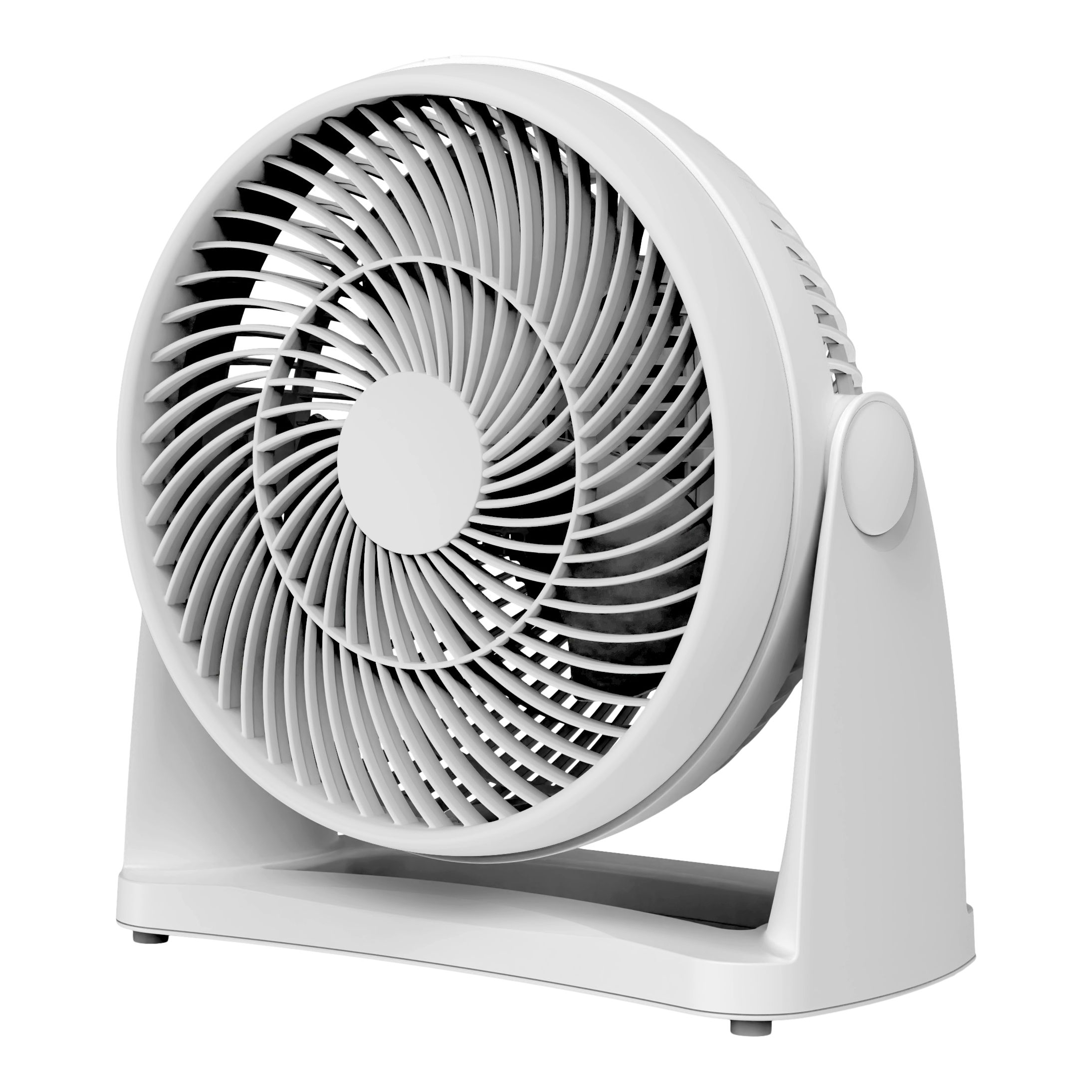 White 7" 21W 220-240V 3-speed 90° tilt Desk fan