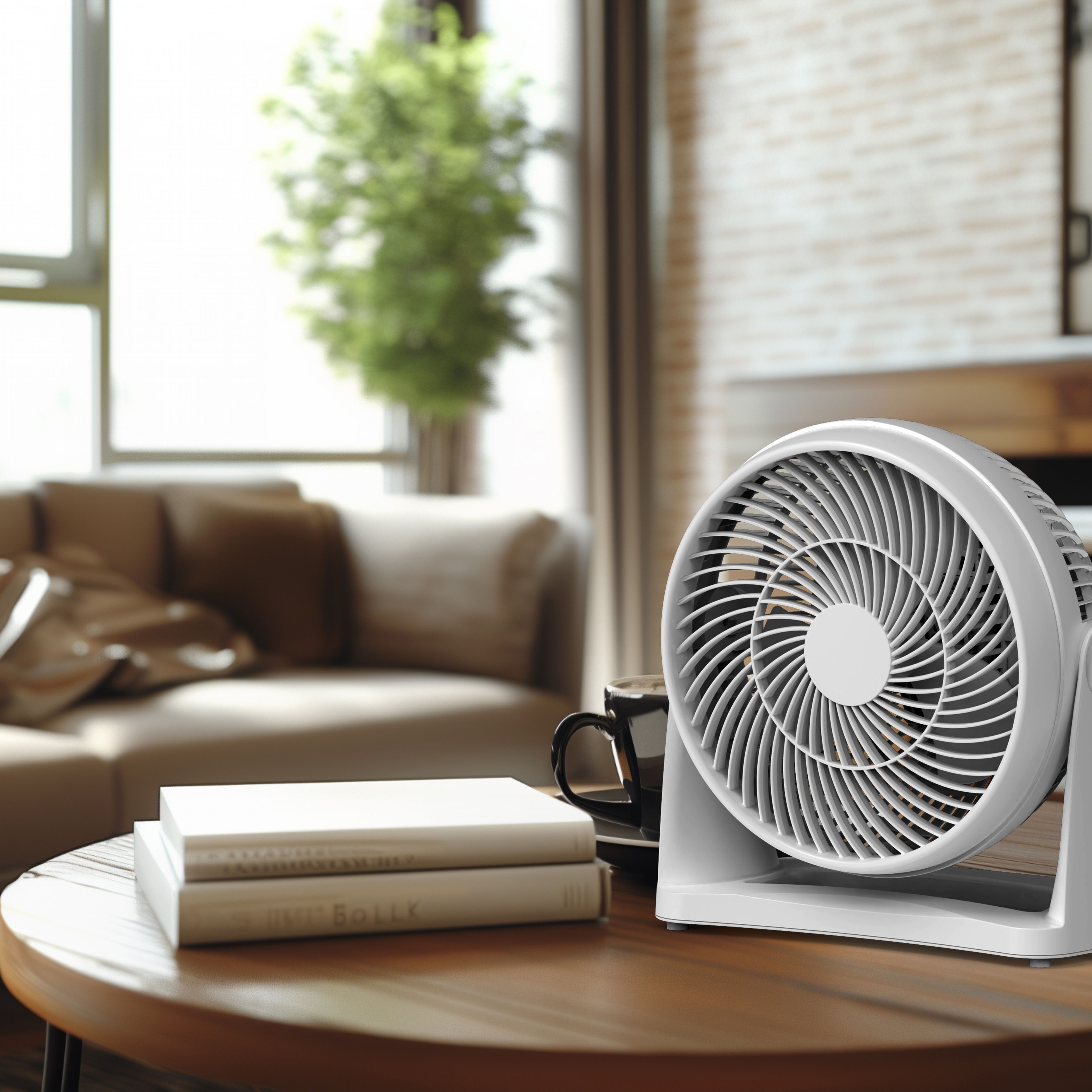 White 7" 21W 220-240V 3-speed 90° tilt Desk fan