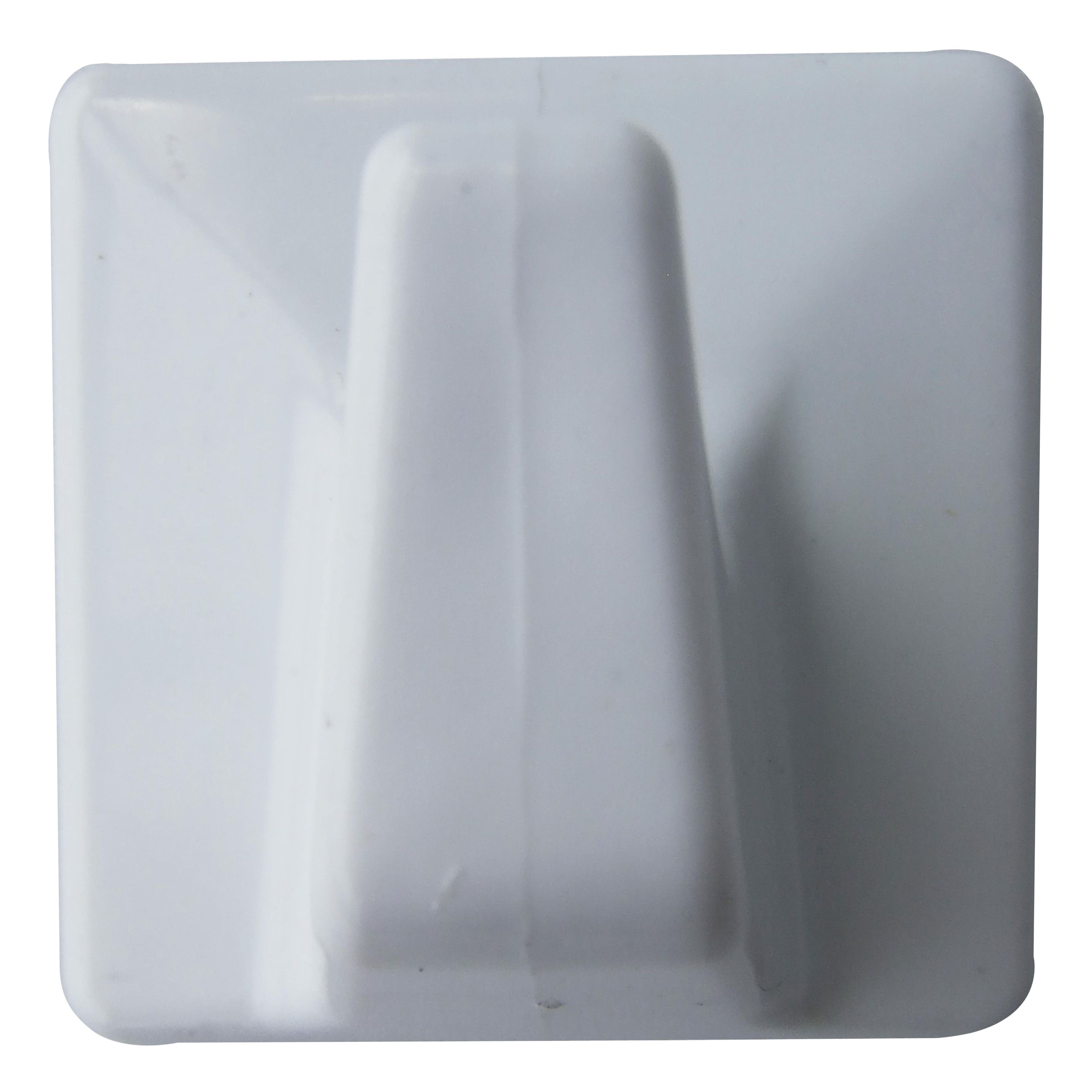 White ABS plastic Small Square Hook (H)31mm (W)20mm, Pack of 2 at B&Q