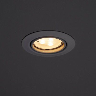 White Adjustable LED Warm white Downlight 3.8W IP20 | DIY at B&Q