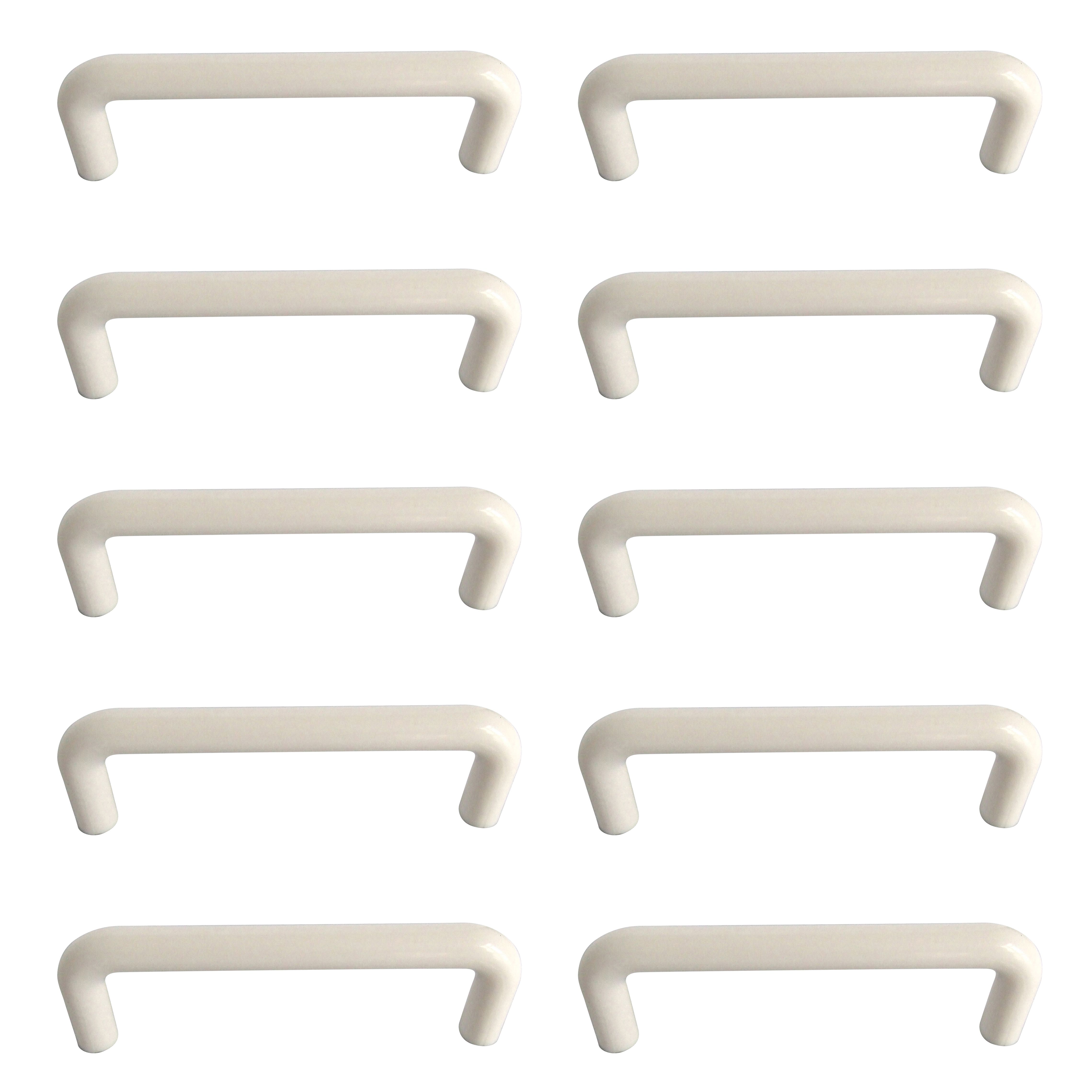 White Cabinet D-shaped Pull handle, Pack of 10 | DIY at B&Q