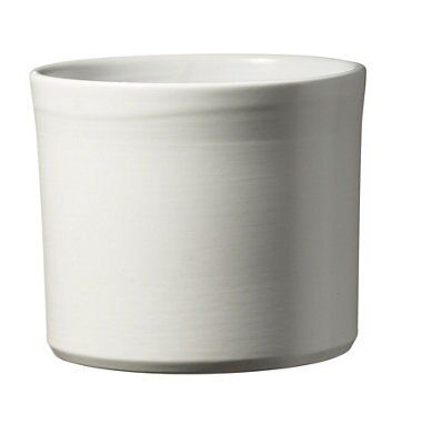White Ceramic Straight edge Plant pot | DIY at B&Q